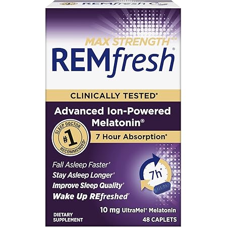 Amazon.com: REMfresh Max Strength 10mg Melatonin Drug-Free Sleep Aid ...