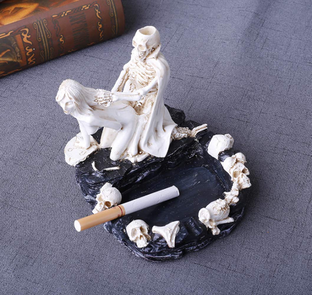 Skeleton Ashtray Resin Creative Skull Ashtray Spooky Skeleton Figurine ...