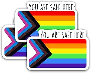 Amazon.com: STICKMEHOLIC (3pcs) You are Safe Here Sticker, Intersectional Pride Flag Stickers ...