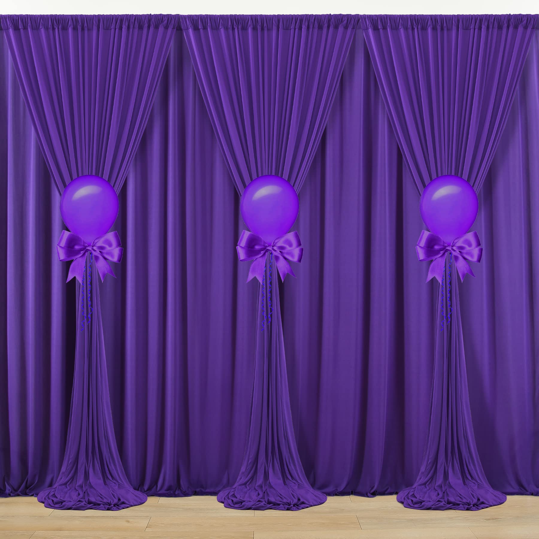 Amazon.com: 20 ft x 10 ft Wrinkle Free Purple Backdrop Curtain for ...