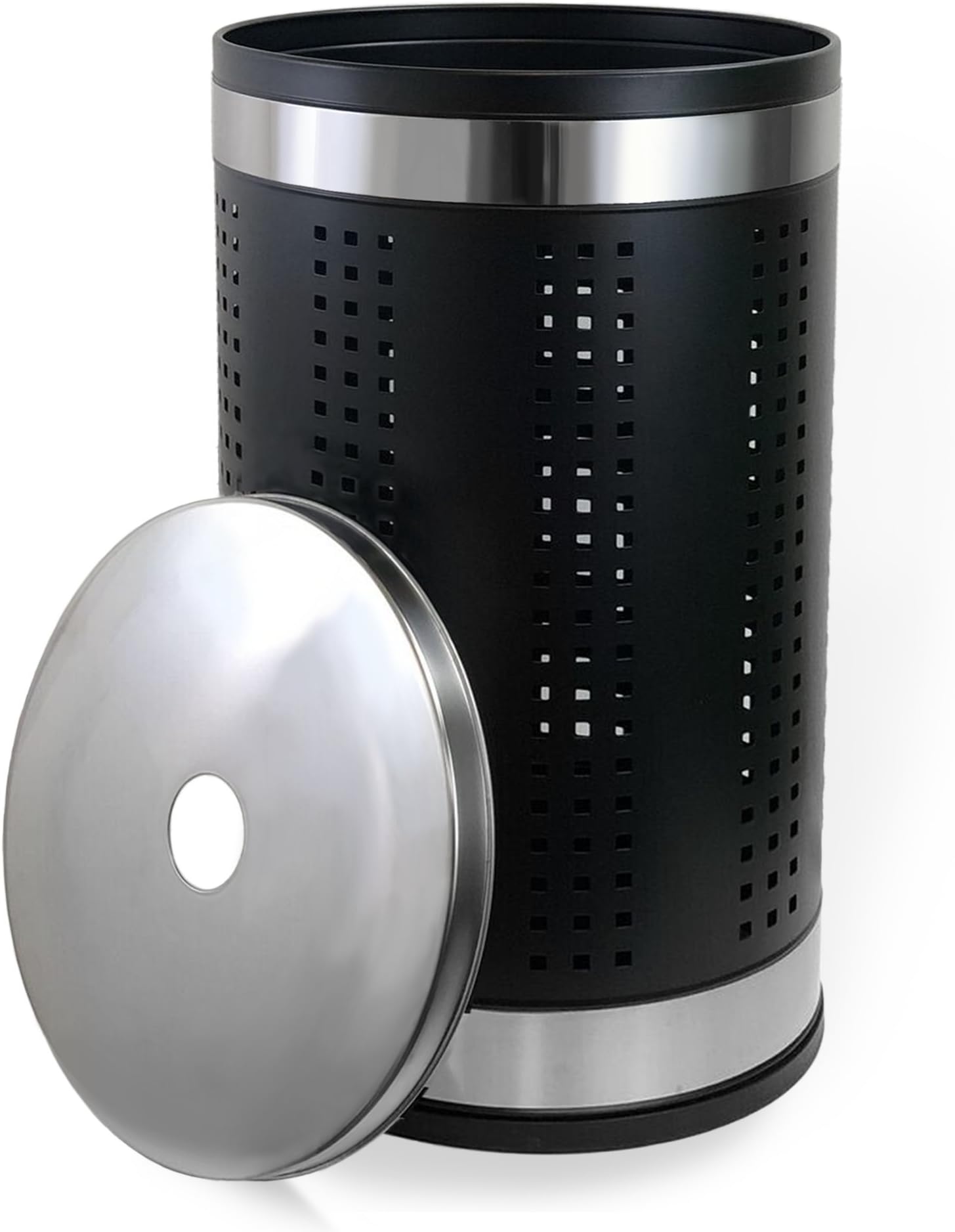 Amazon.com: Matte Black & Polished Stainless Steel Laundry Bin & Hamper ...