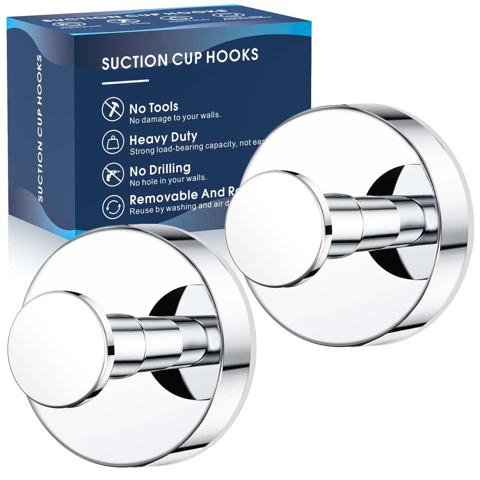 MOTAIPEAK Suction Cup Hooks for Shower,2Pcs Shower Hooks for Inside ...