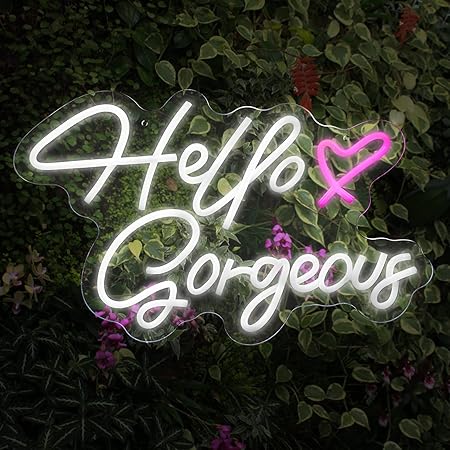Amazon.com : Kavaas Hello Gorgeous Neon Signs for Wall Decor, Hello ...