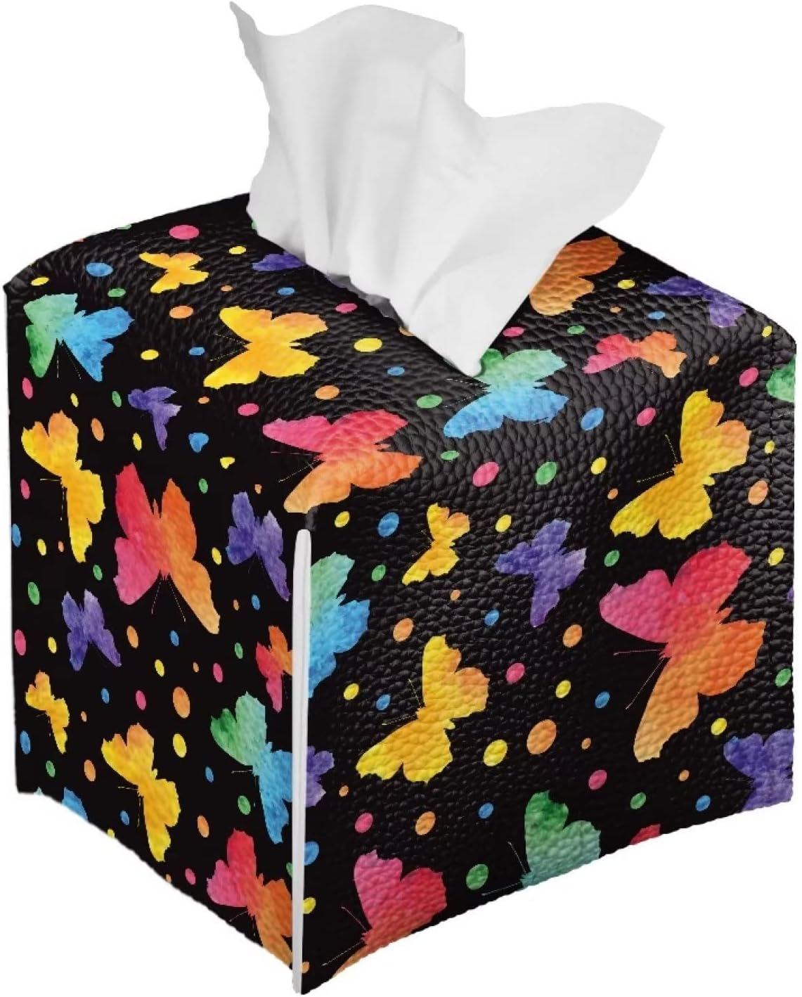 Amazon.com: Gomyblomy Colourful Butterflies Square PU Leather Tissue ...