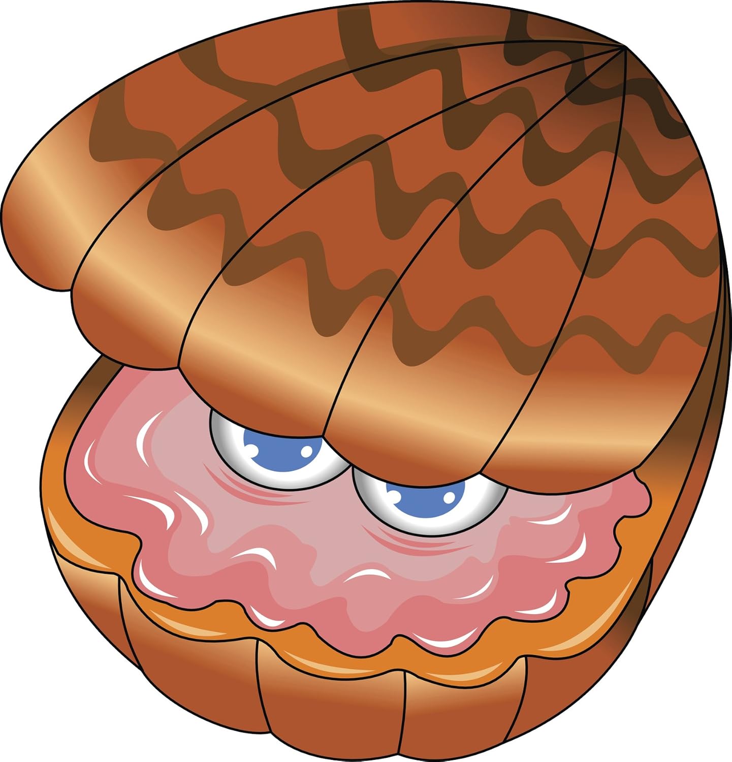 Amazon.com: Divine Designs Cute Shy Shellfish Clam Cartoon Emoji Vinyl ...