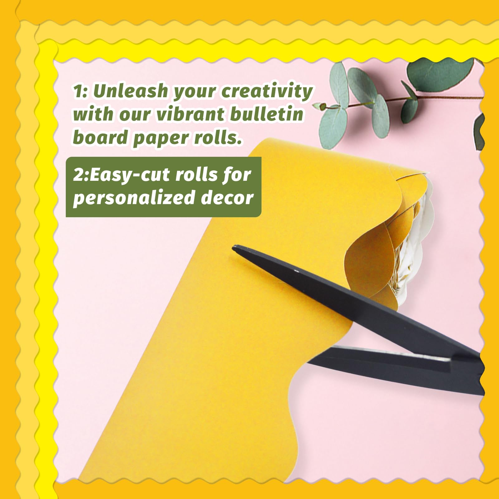 Snapklik.com : 8 Rolls 262.4 Ft Yellow Bulletin Board Borders - Yellow ...