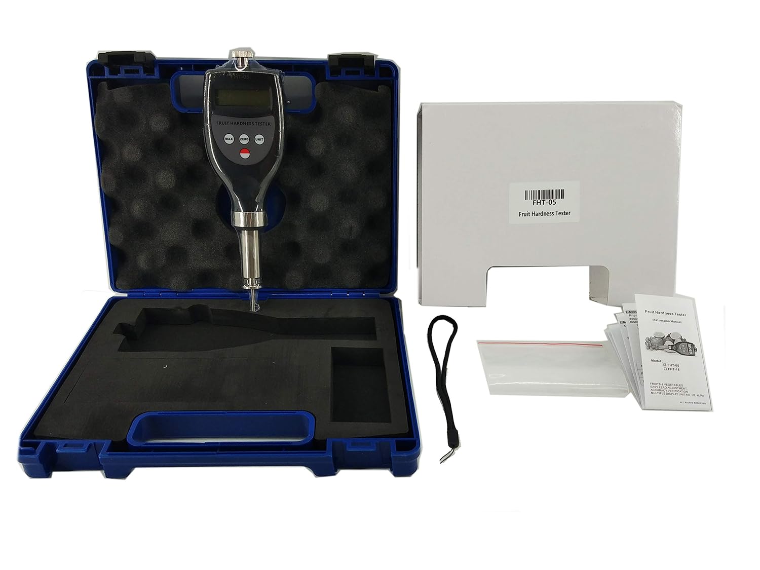 VTSYIQI FHT-05 Fruit Hardness Tester Meter Fruit Sclerometer 0.2~5.0kgf ...