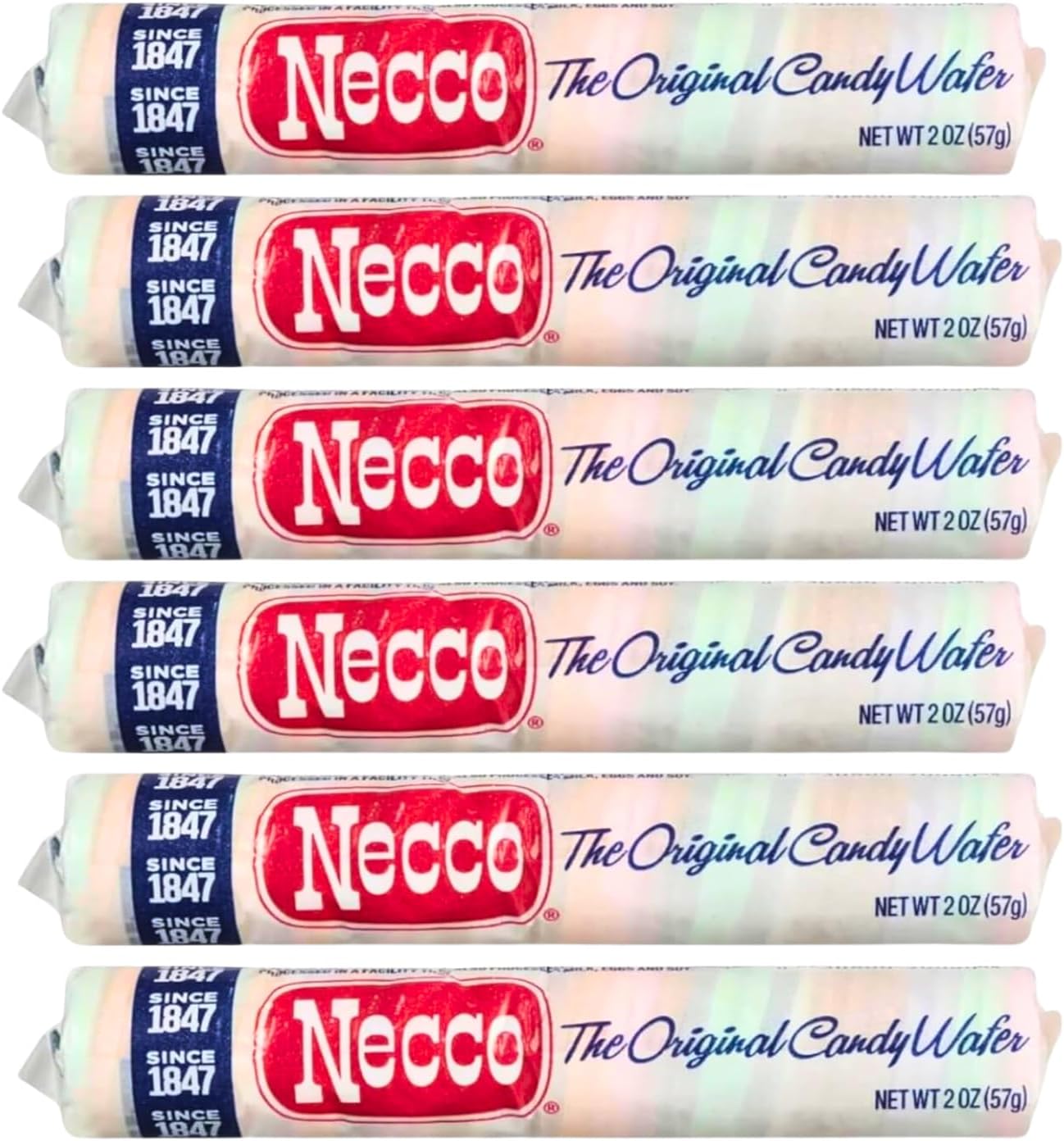 Amazon.com : Necco Wafers Candy, 24 Pack (2 Ounce Rolls Each), The ...