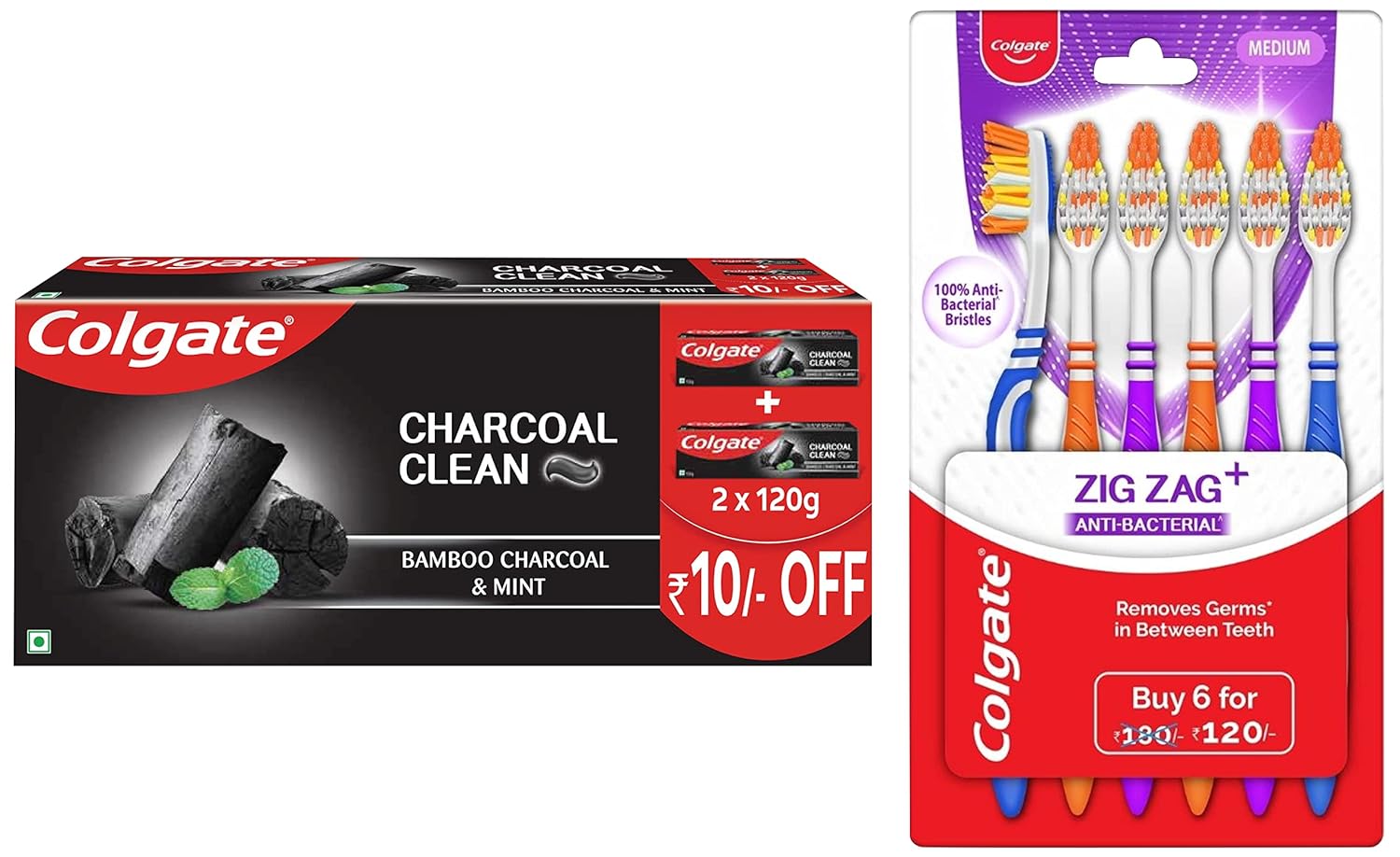 Buy Colgate Charcoal Clean Black Gel Toothpaste, Pack of 240g (120g X 2 ...