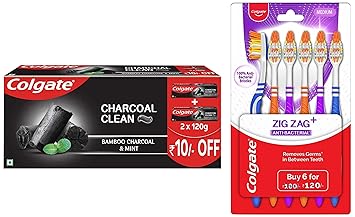Buy Colgate Charcoal Clean Black Gel Toothpaste, Pack of 240g (120g X 2 ...