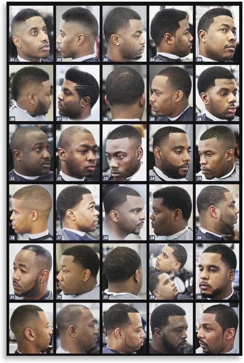 Amazon.com: African American Latest Men's Fashion Hairstyle Poster ...