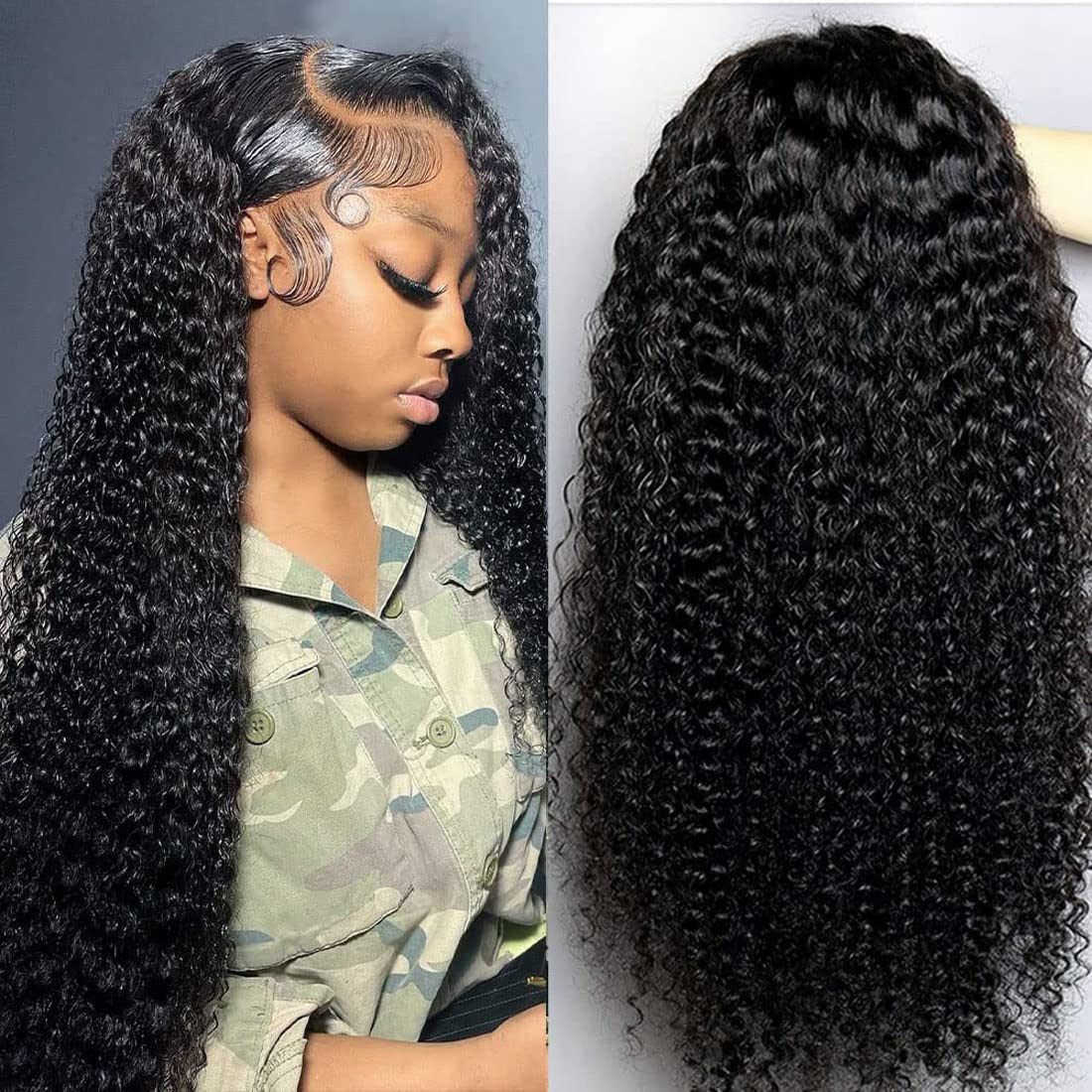 Amazon.com : CCIMOK Body Wave Lace Front Wigs Plucked 180% Density ...