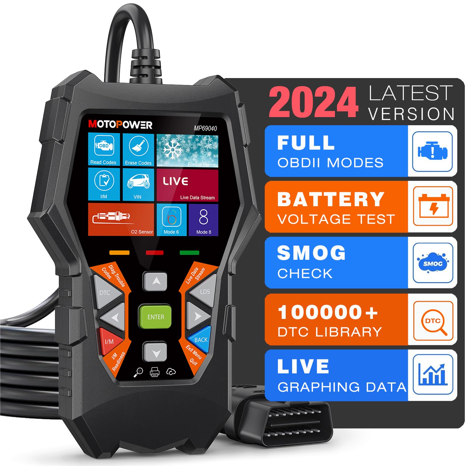 MOTOPOWER MP69040 Car OBD2 Scanner Check Engine Fault Code Reader ...