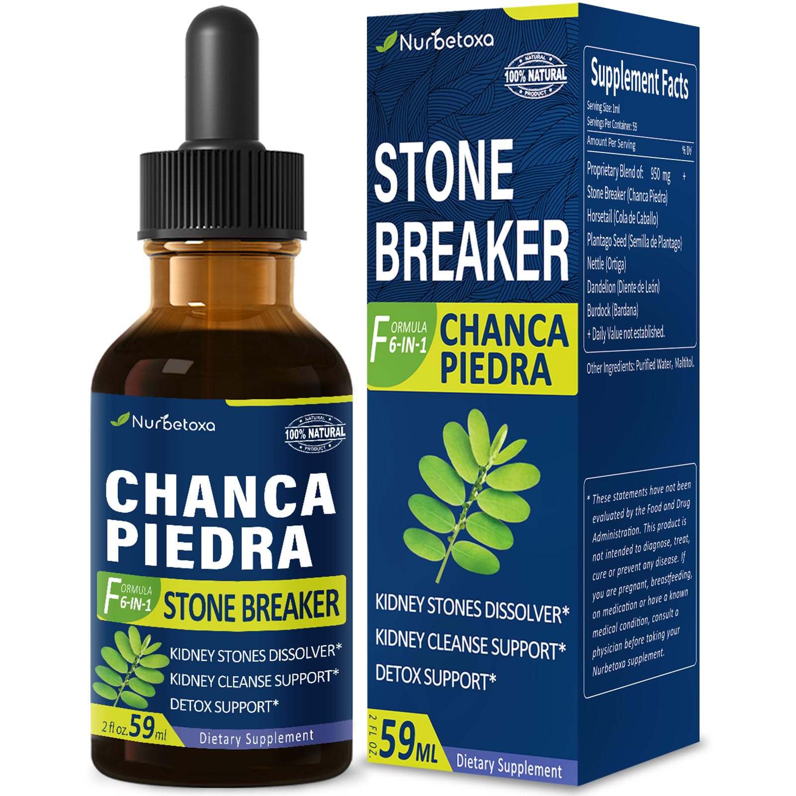 Amazon.com: Nurbetoxa Chanca Piedra Stone Breaker Extract Drops for ...