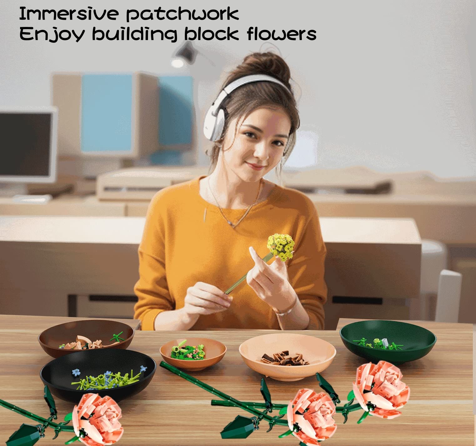 Flower Bouquet Building Sets, Rose Building Blocks Bouquet?DIY ...