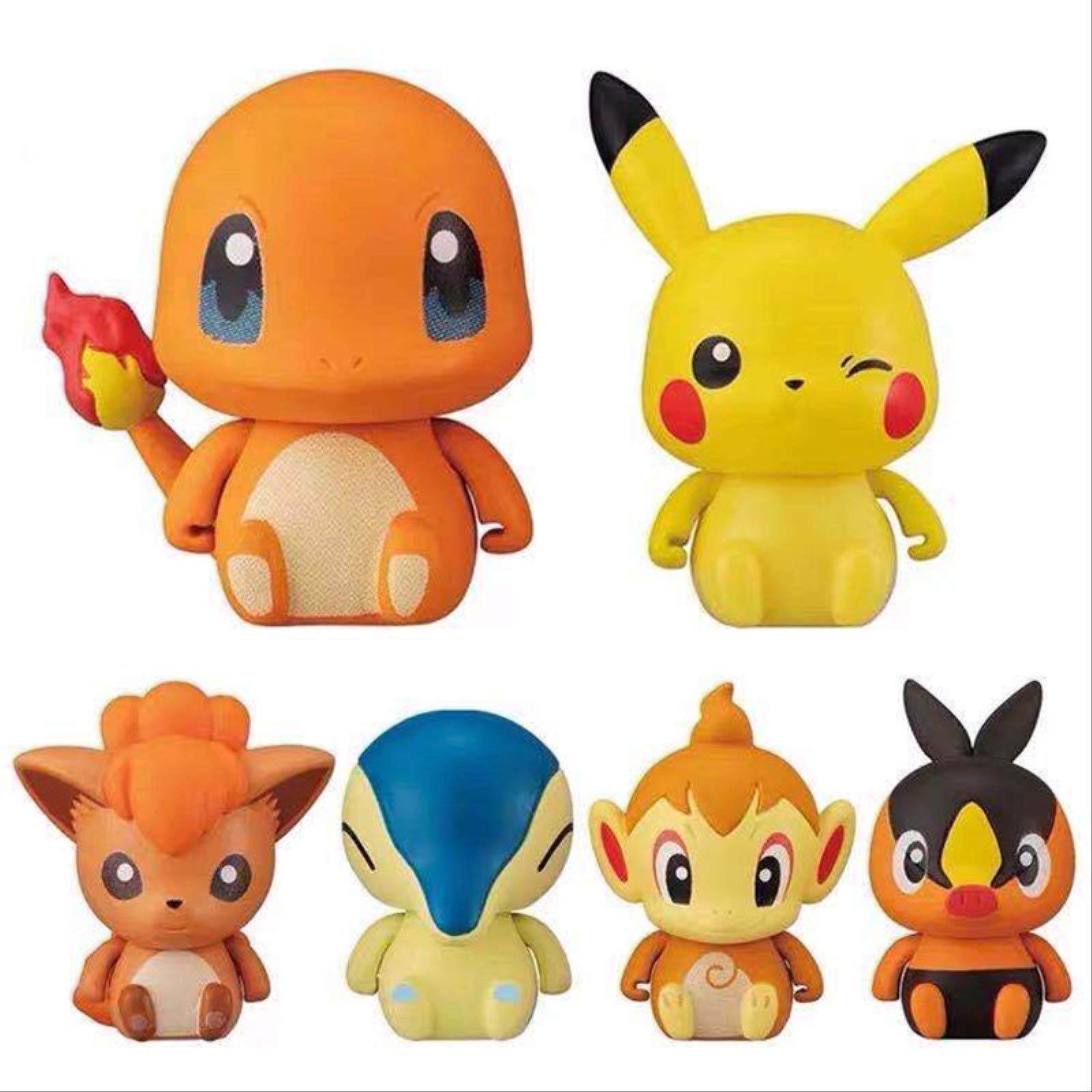 Buy 6pcs Pokemon Action Figure Pikachu Bulbasaur Squirtle Pocabu ...