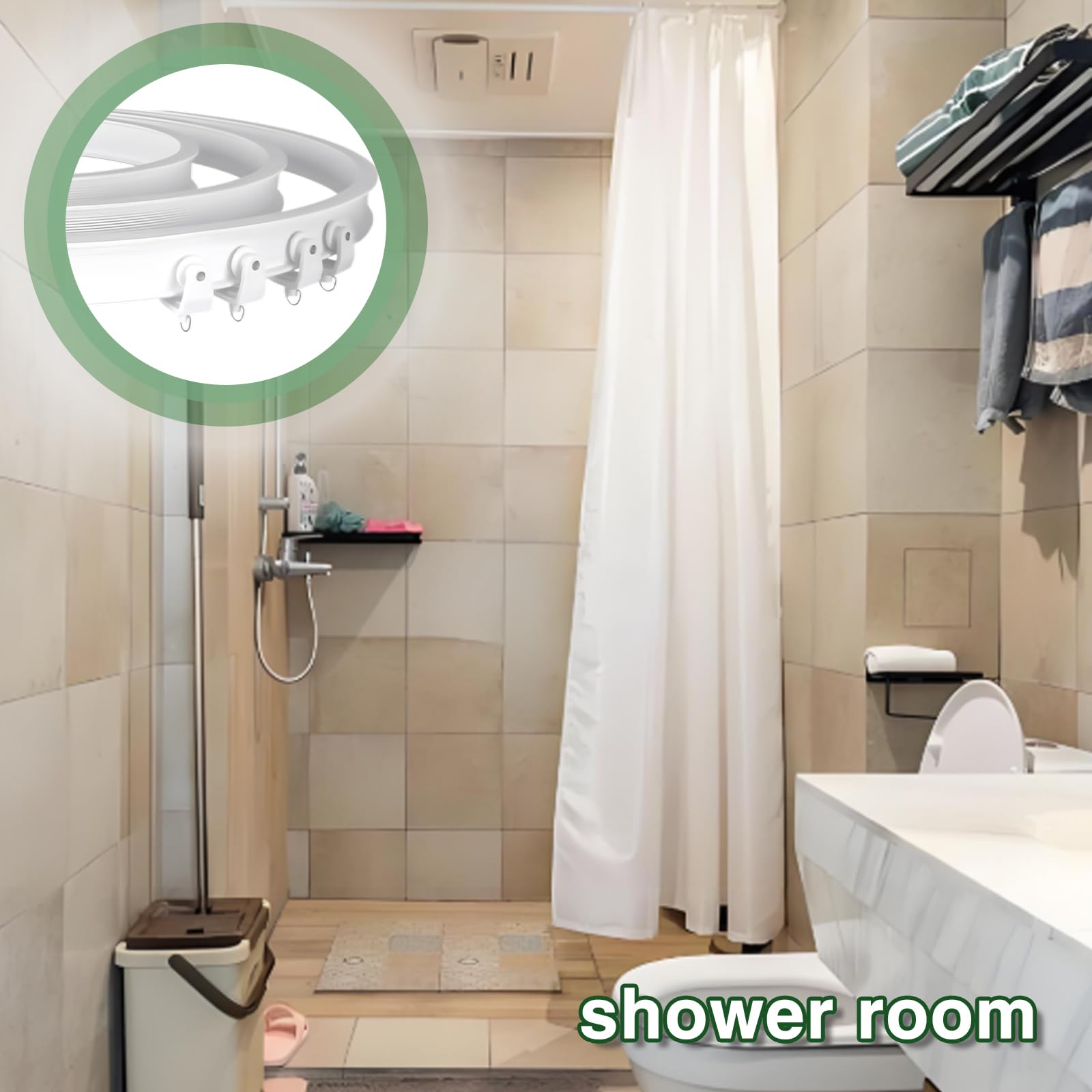 Snapklik.com : Flexible Curtain Track Ceiling Mount 7m 23 Ft Curved ...