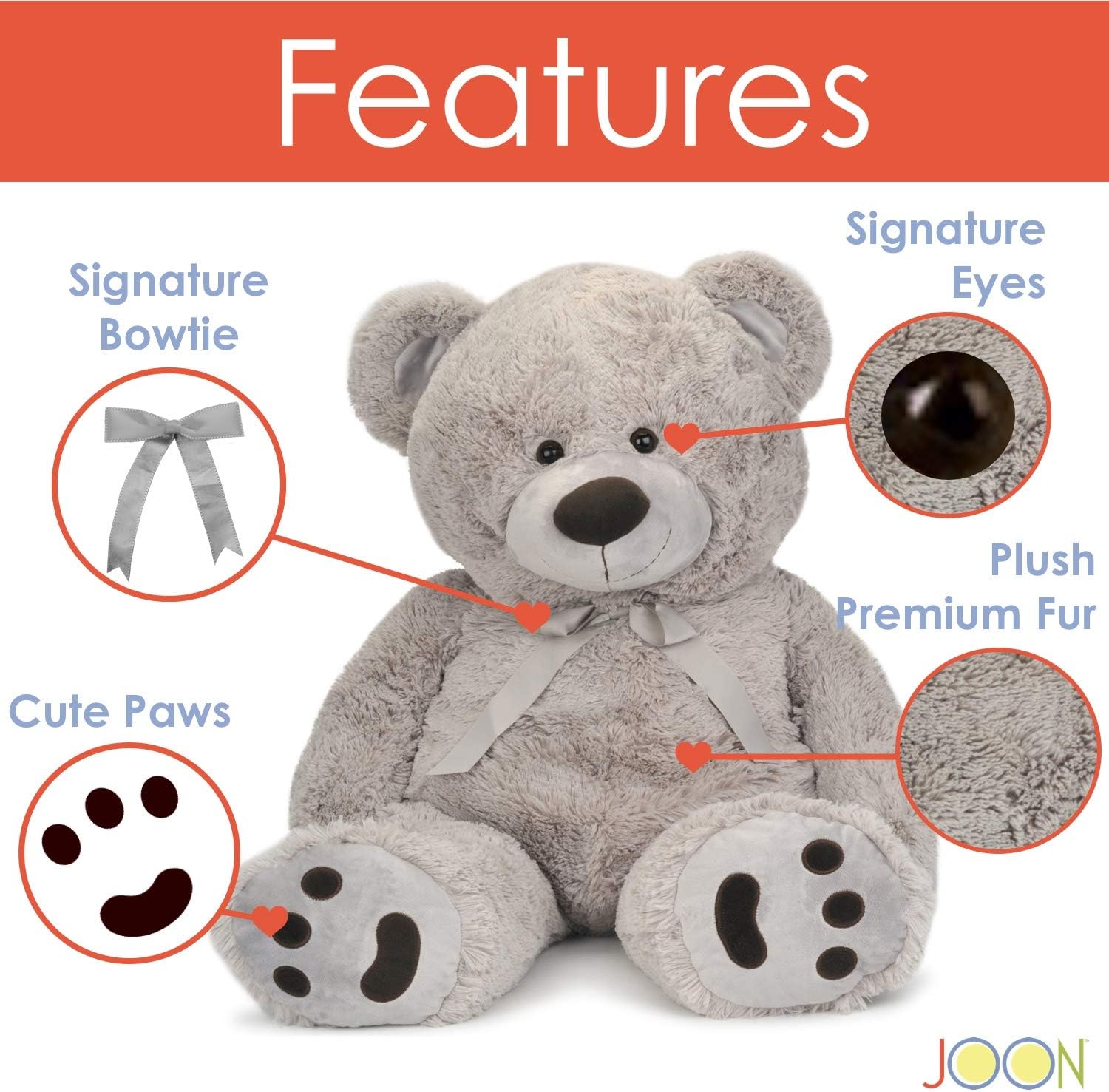 Large Light Gray Teddy Bear with Ribbon - JOON in Nepal at NPR 10556 ...