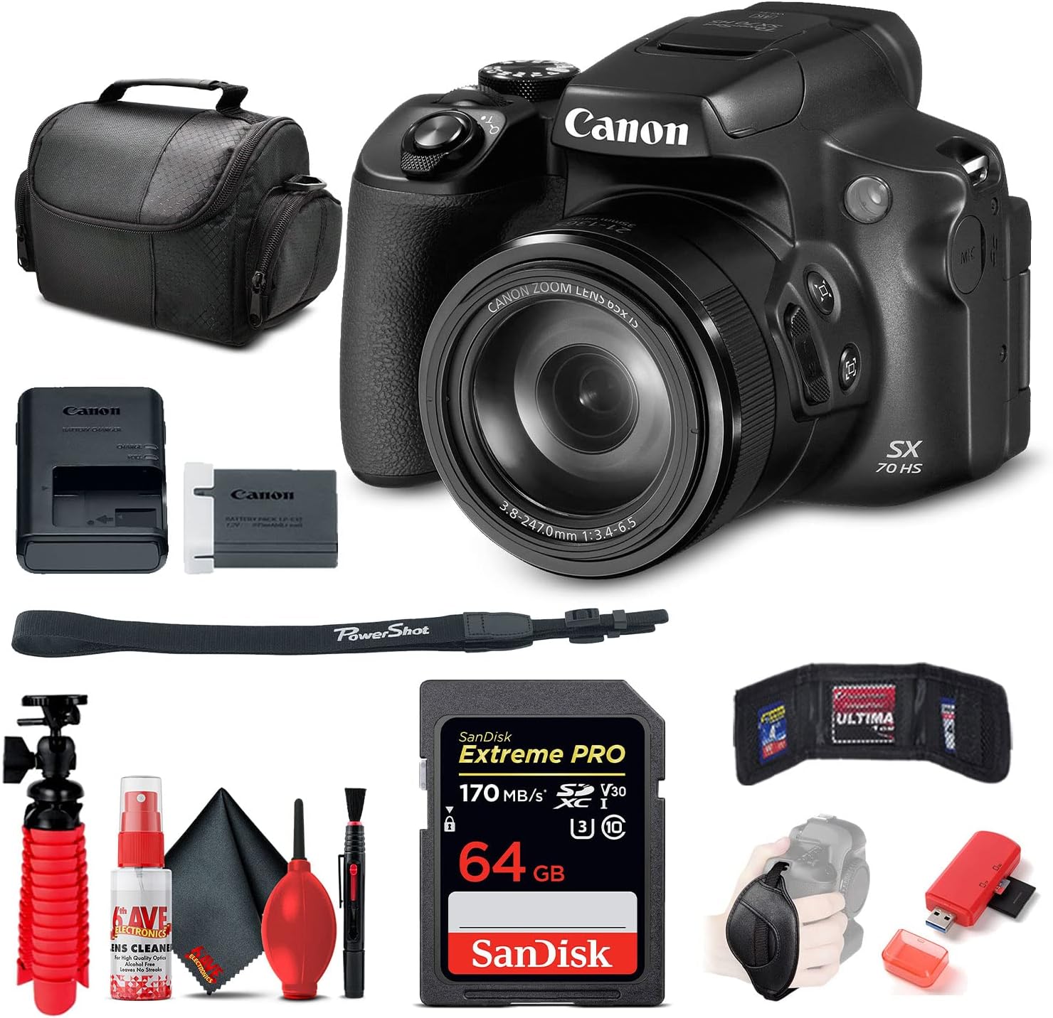 Amazon.com : Canon Powershot SX70 20.3MP Digital Camera 65x Optical ...
