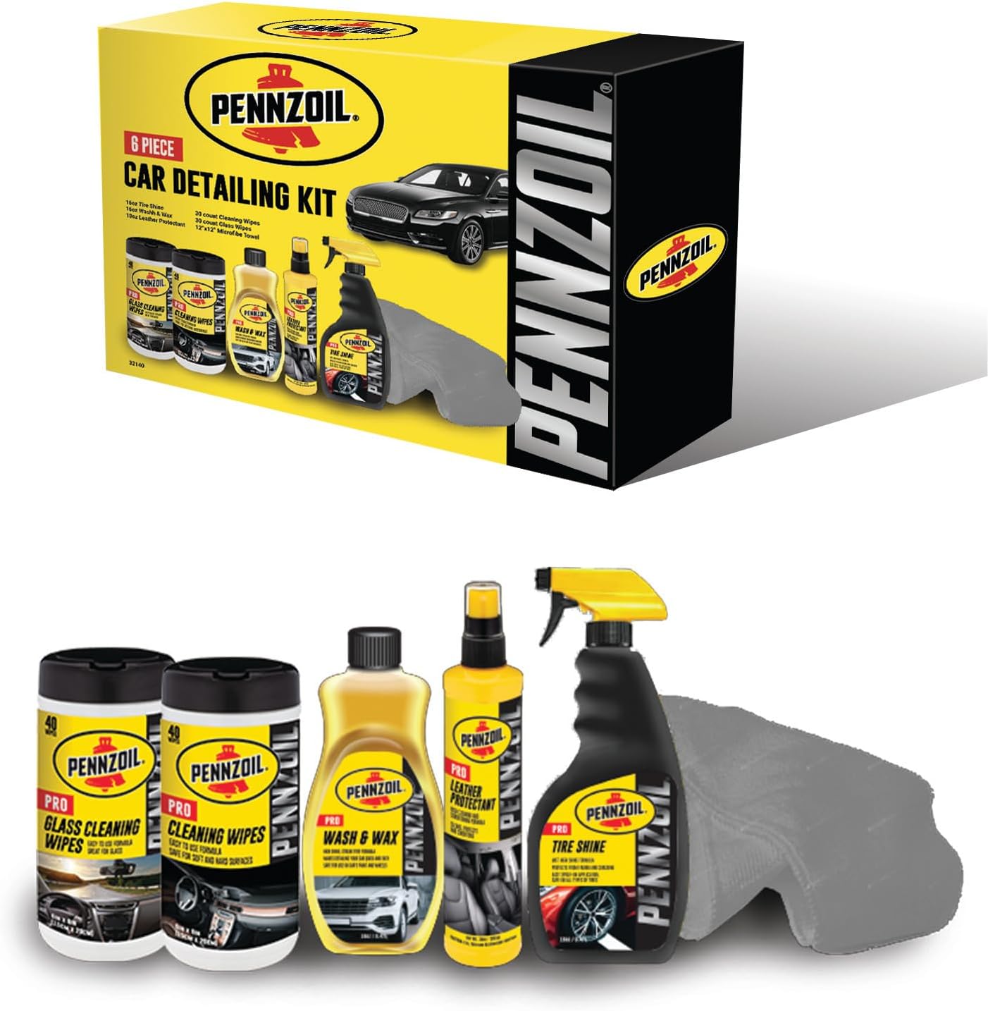 Amazon.com: BLACK+DECKER Pennzoil 6-Piece Car Detailing Kit: Tire Shine ...