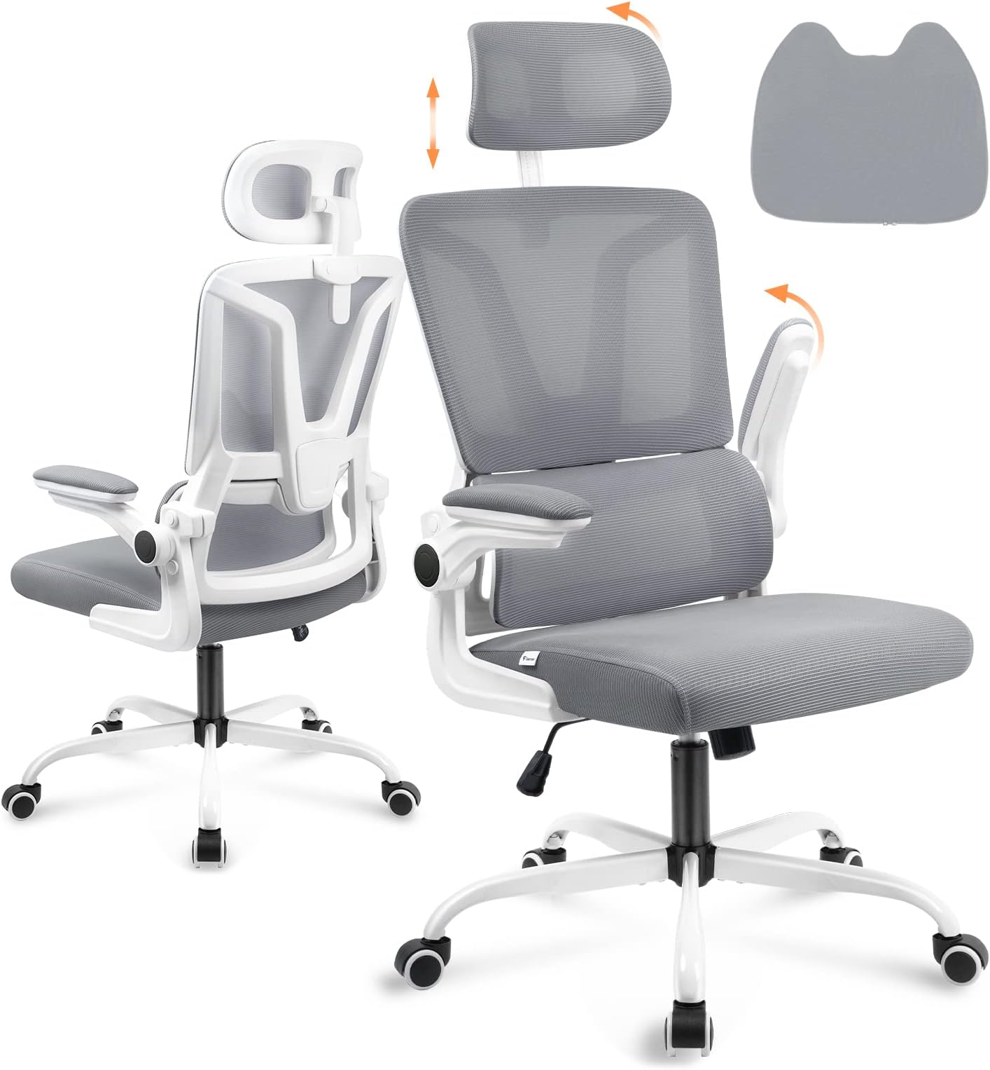 Amazon.com: Soontrans Ergonomic Office Chair with Lumbar Support Pillow ...