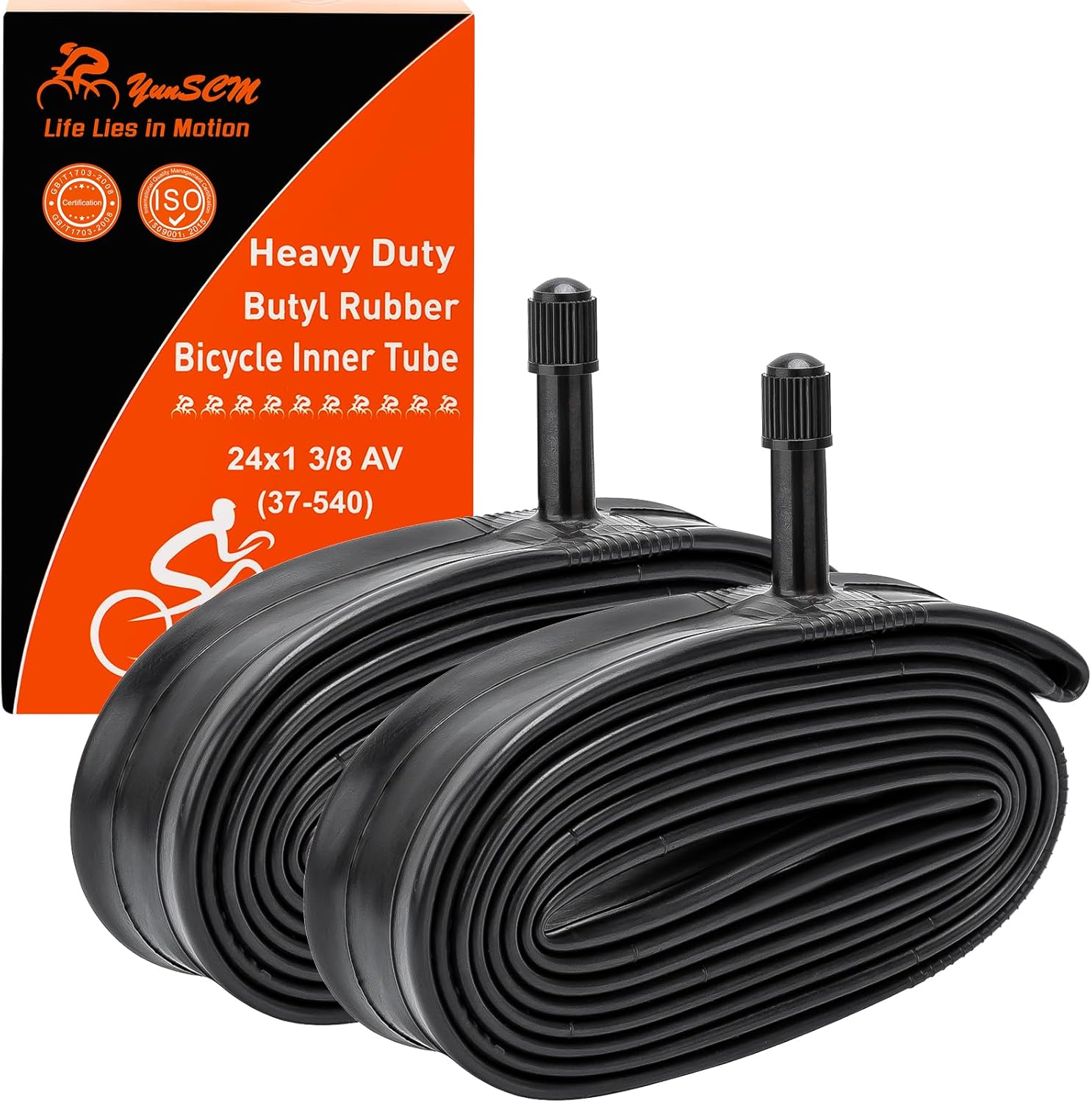YunSCM 2-PCS 24" Heavy Duty Bike Inner Tubes 24x1-3/8 ETRTO 35/37-540 ...