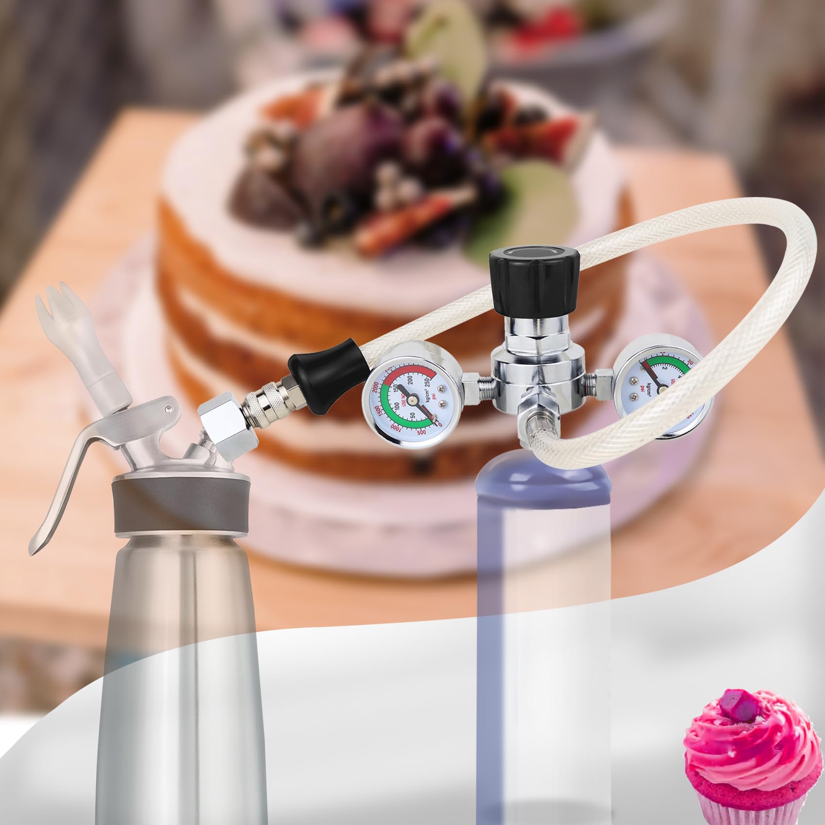 Whipped Cream Pressure Regulator Valve New Generation with Hose Line ...