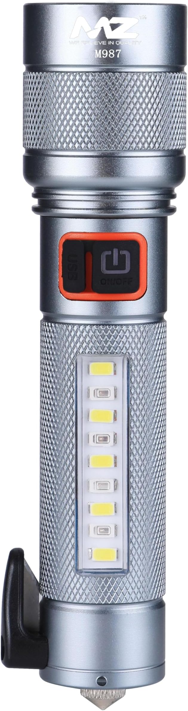 MZ M987 Car Emergency Light - Silver | Comes up in 4 Modes with Hammer ...