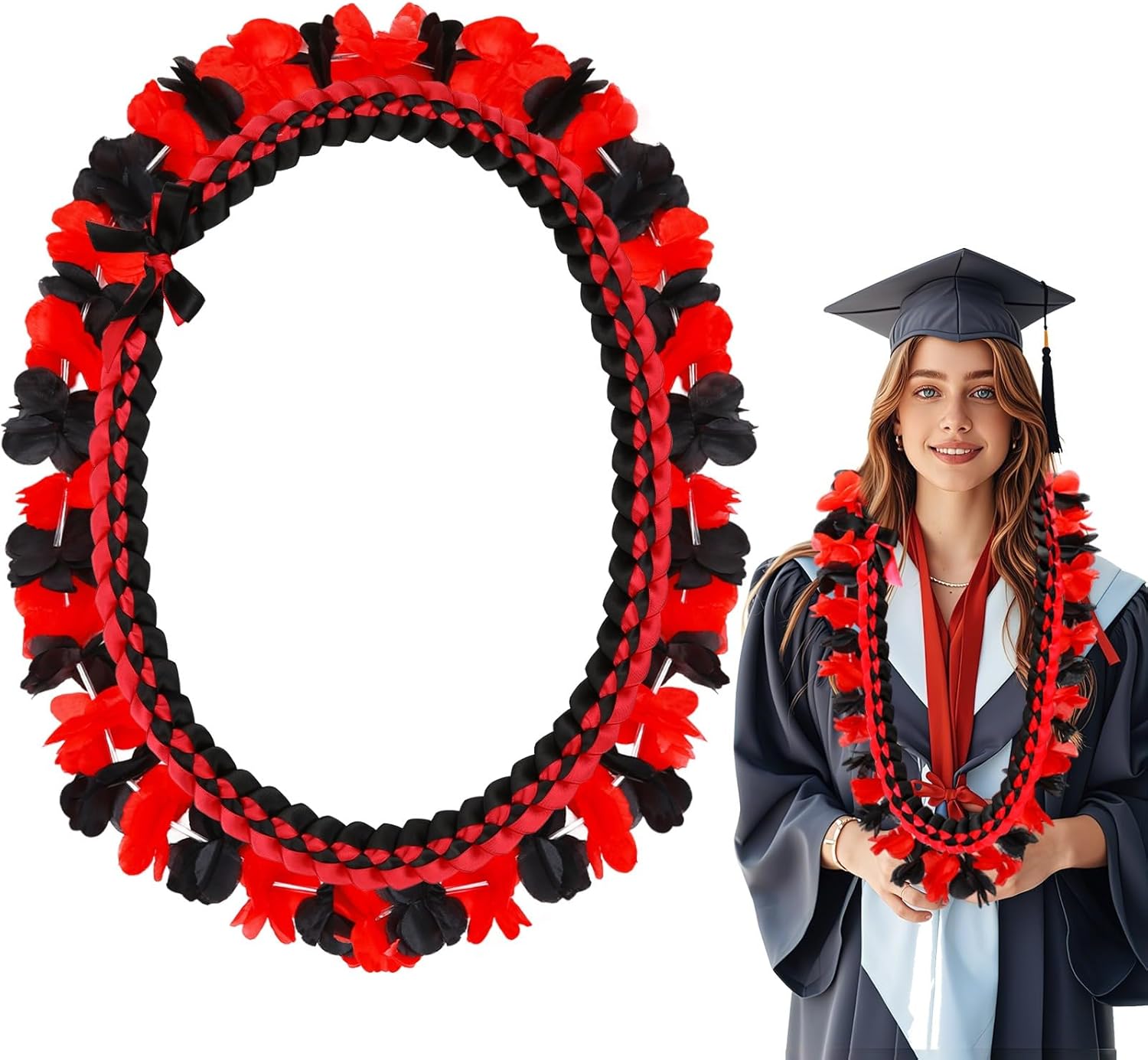Amazon.com: DTOFOOT 2 Pcs Graduation Leis Braided Ribbon Lei 2026, Red ...