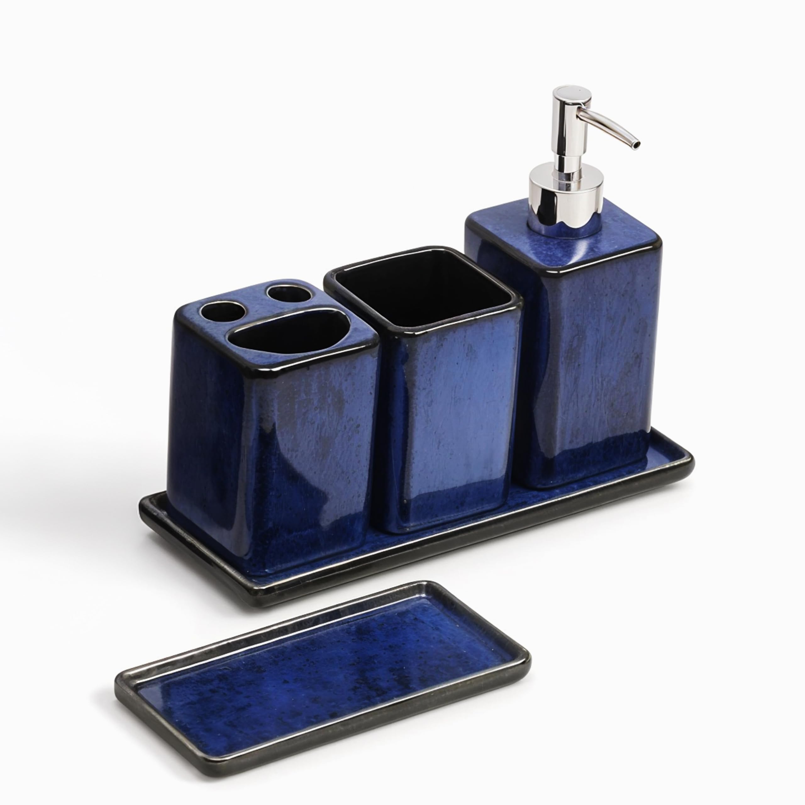 Home Harbour Zen Essence Fambe Collection | 5-Piece Blue Bathroom ...