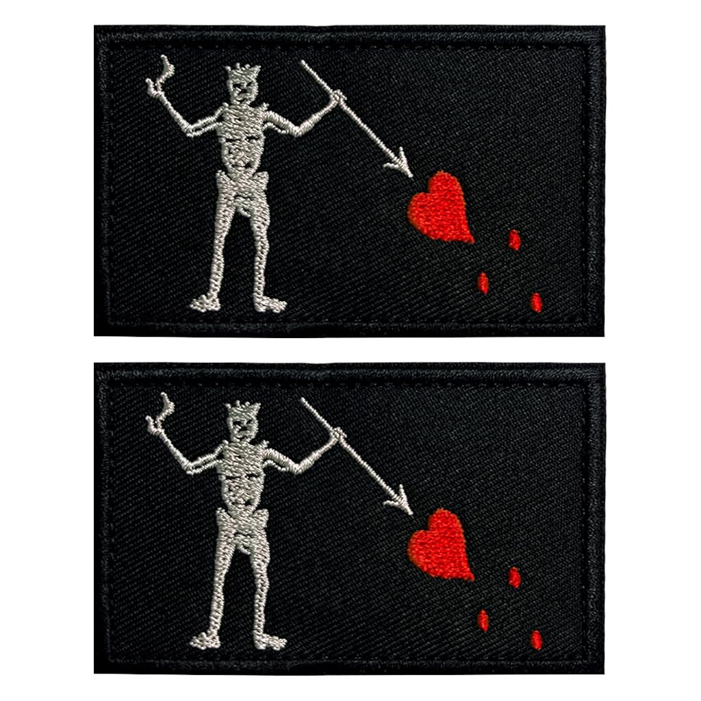 Amazon.com: MagaPro 2 PCS Black Beard Pirate Edward Teach Patch ...