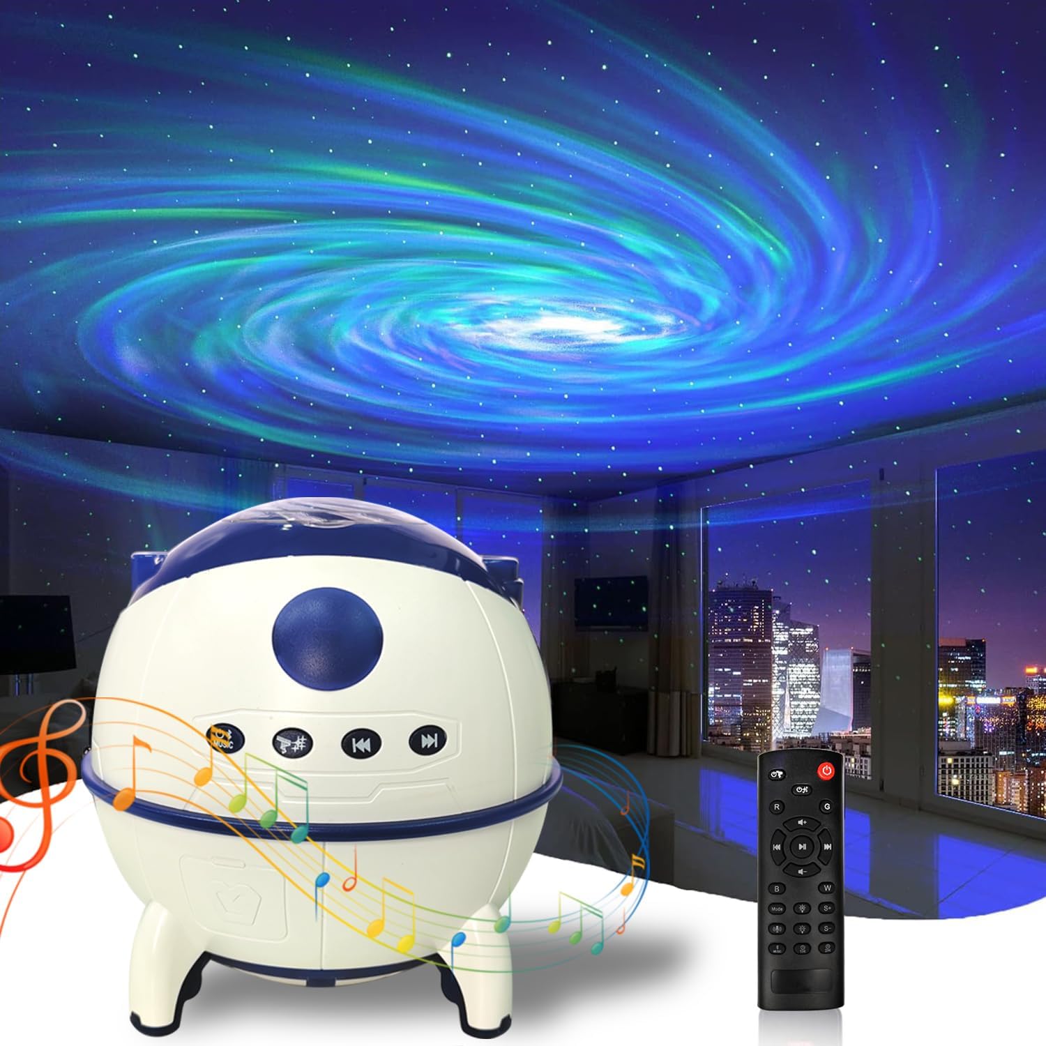 ROTOPATA Galaxy Aurora Light Projector with 2 Projection Themes, 8 ...