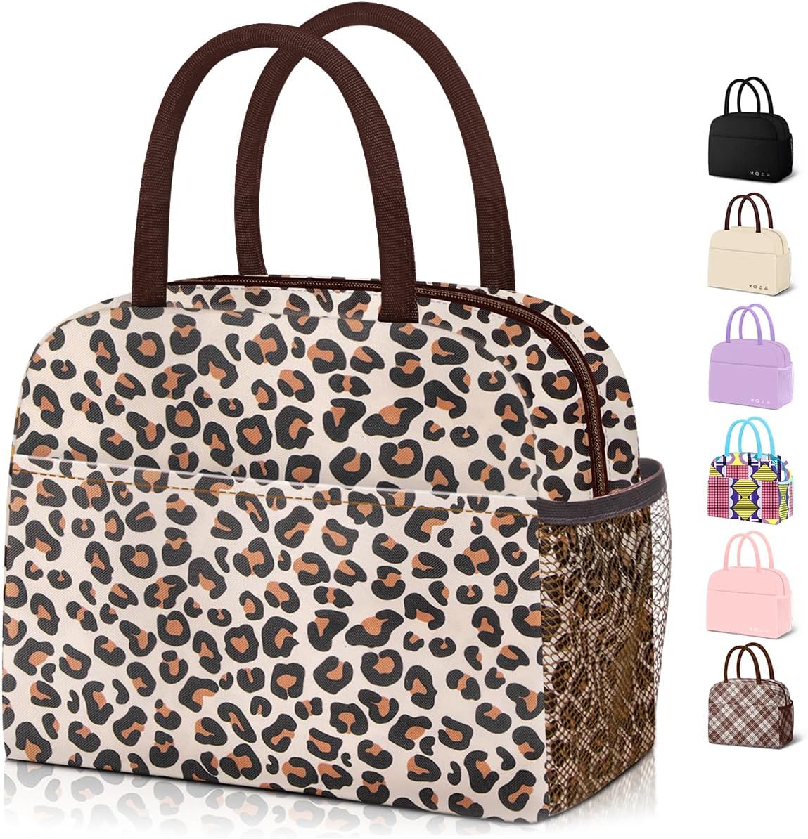 Amazon.com: Leopard Cute Lunch Box Bags for Women, Insulated Reusable ...