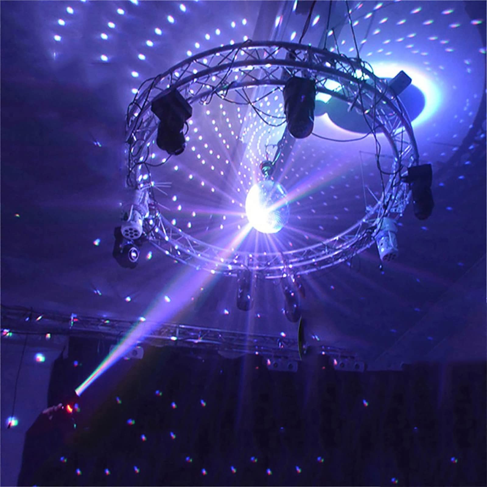 Mirror Disco Ball, Stage Lightning Effect Ball with Hanging Ring for DJ ...