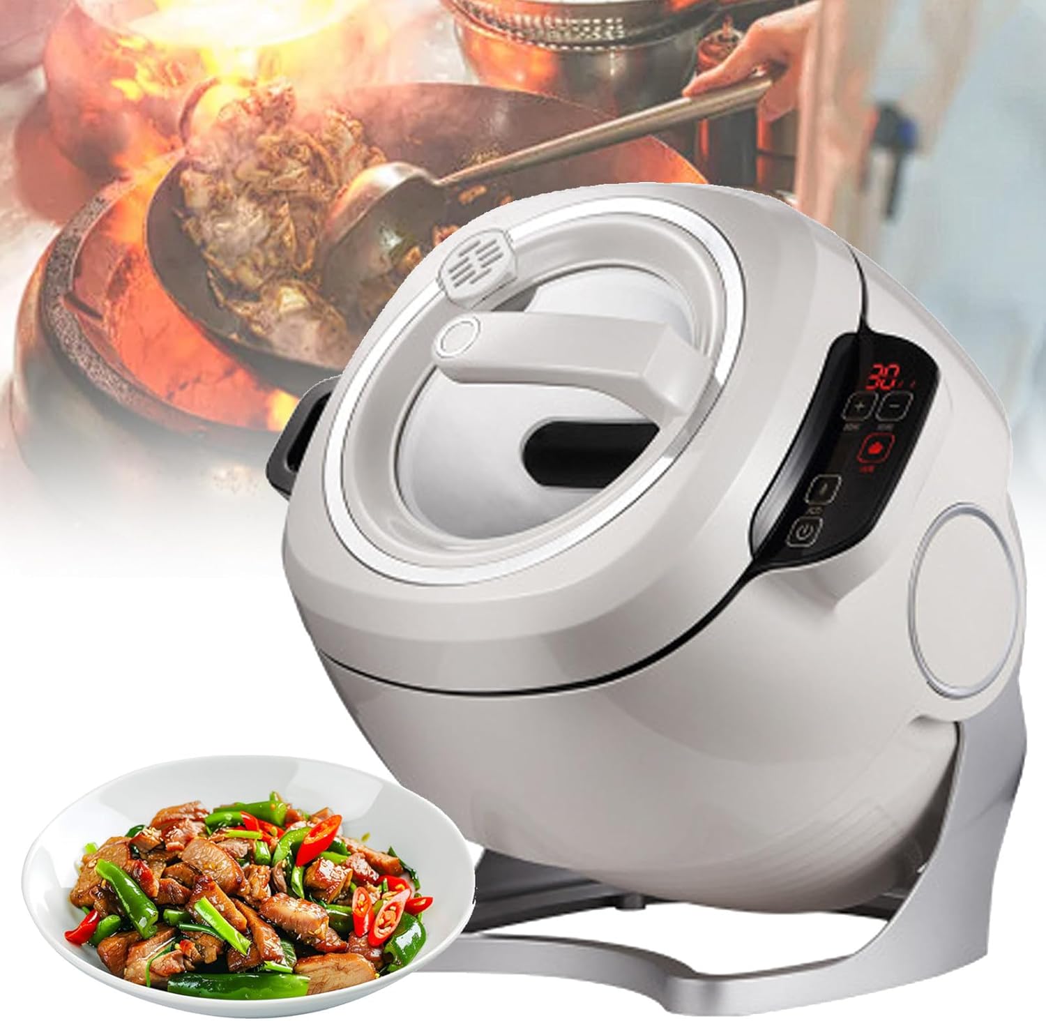 Amazon.com: 6L Commercial Stir-Fry Machine,360° Rotating Heating,3 ...