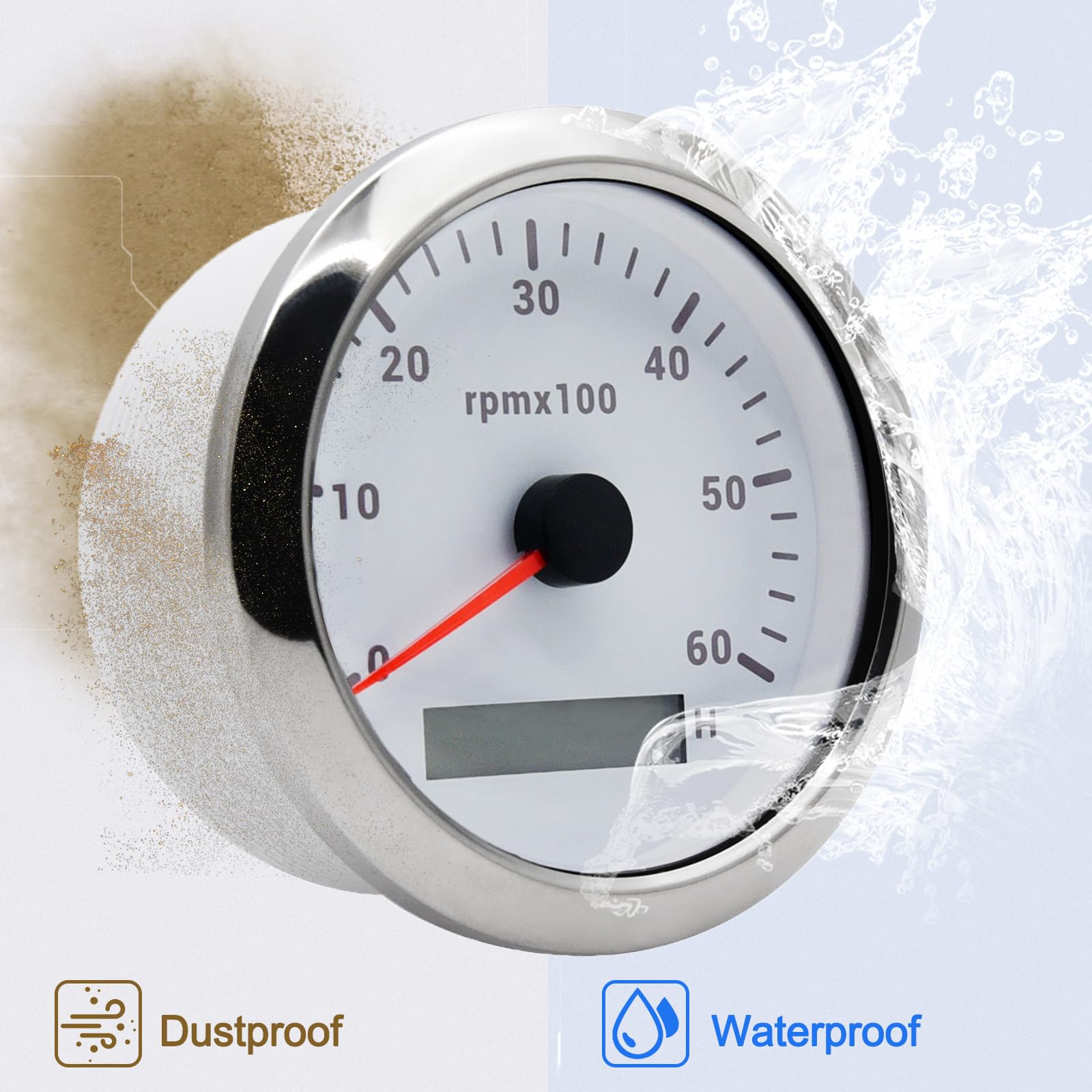 Snapklik.com : Geloo 85MM Boat RPM Tachometer Gauge 0-6000 RPM ...