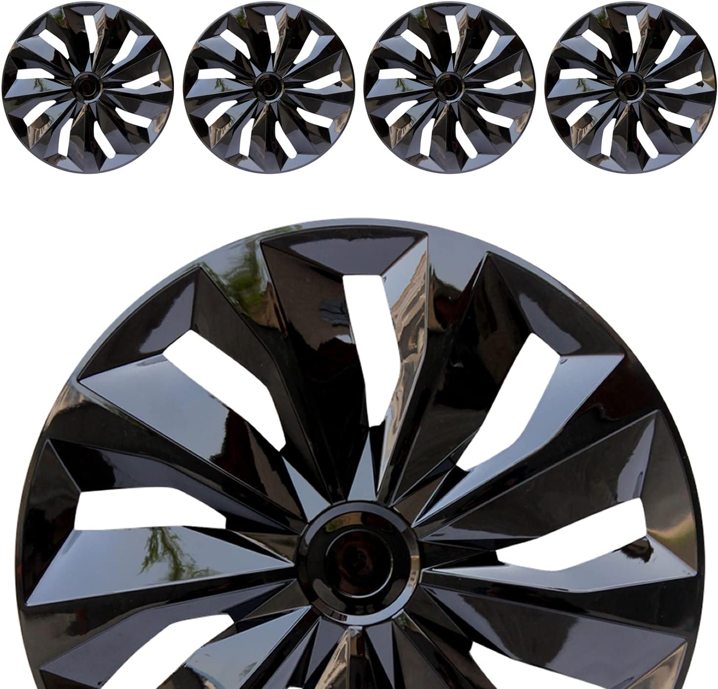Amazon.com: TuningPros WSC-502B16 Hubcaps Wheel Skin Cover 16-Inches ...