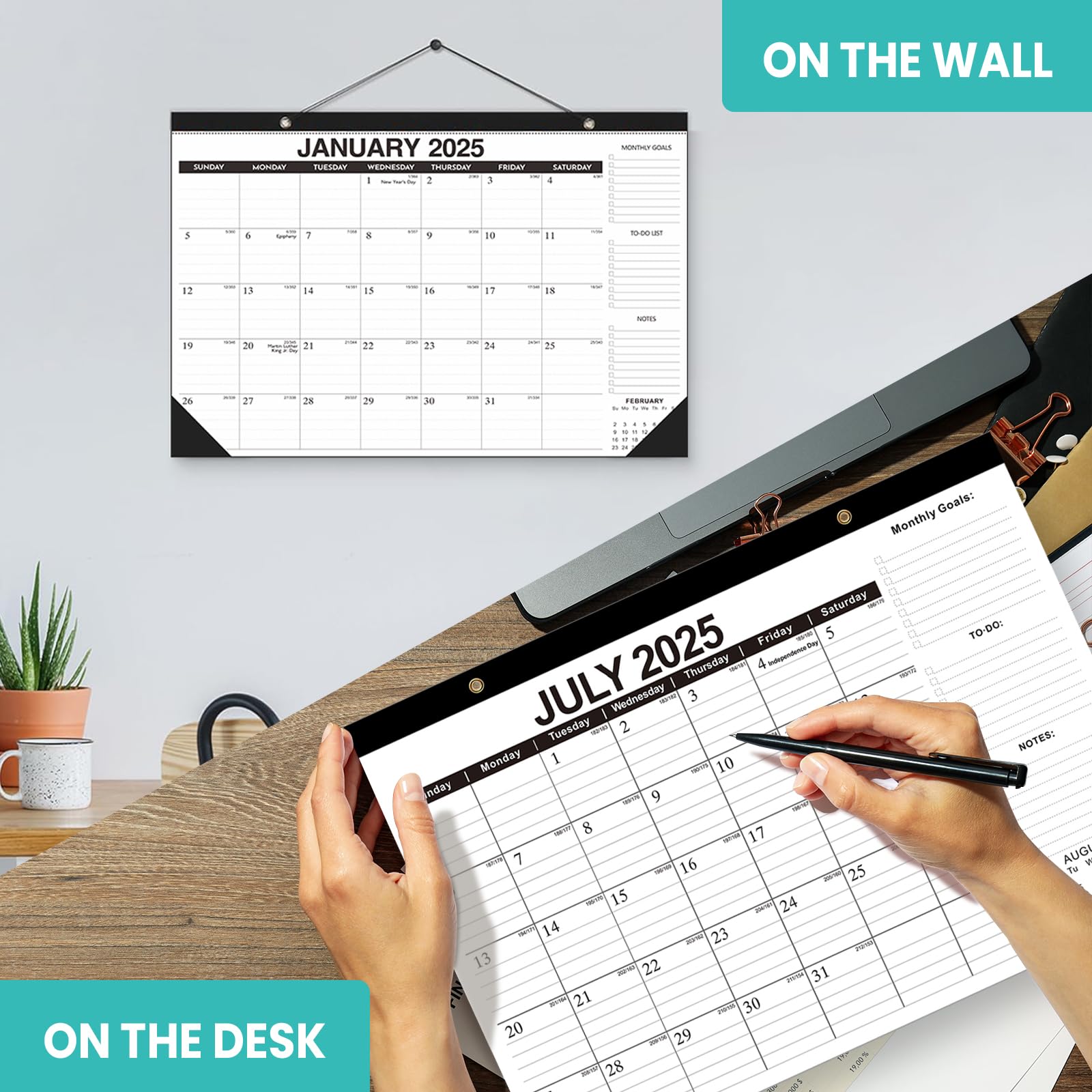 Snapklik.com : Comix 2025-2026 Black & White Desk Calendar - 18 Month ...