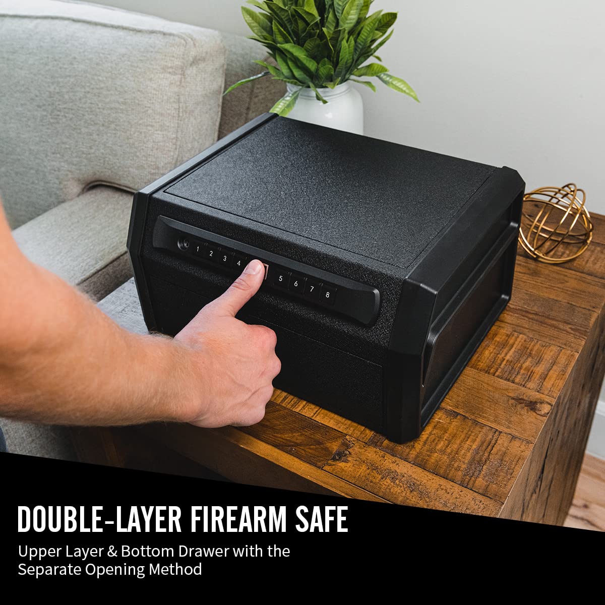 RPNB Gun Safe, High Capacity Multifunction Pistol Safe with Biometric ...