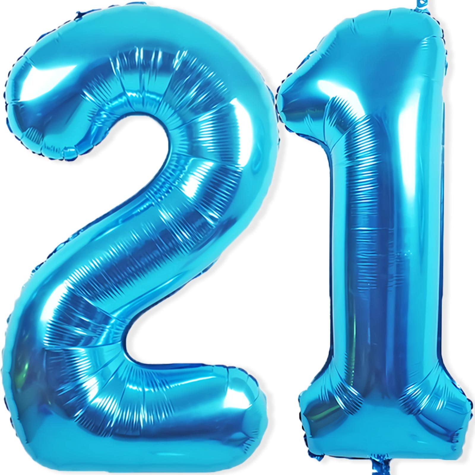Amazon.com: 21 Balloon Number, 40 Inch Blue Foil Balloons Giant Jumbo ...