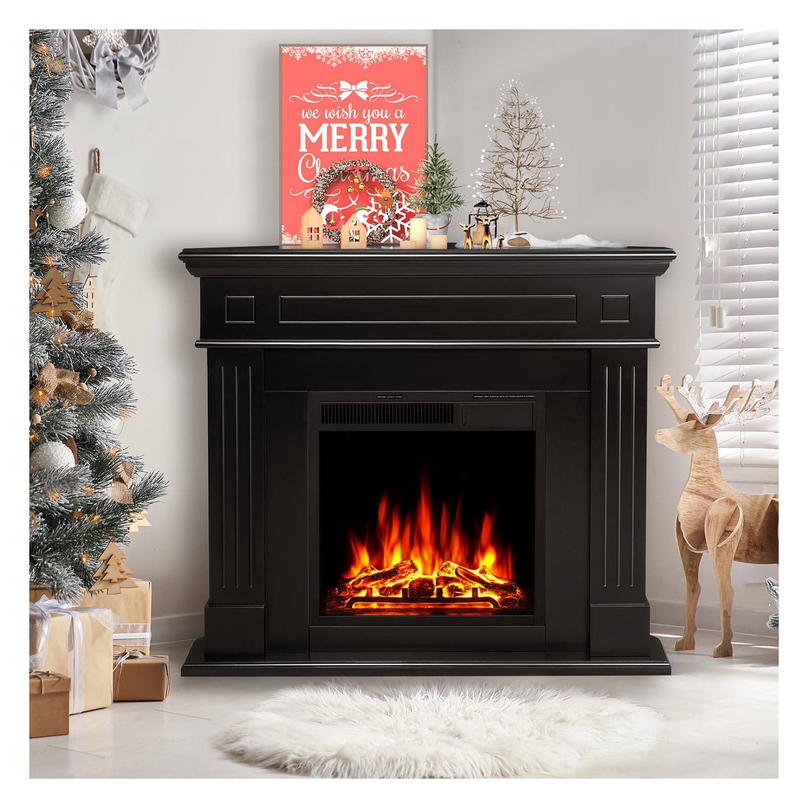 Snapklik.com : 44" Corner Electric Fireplace
