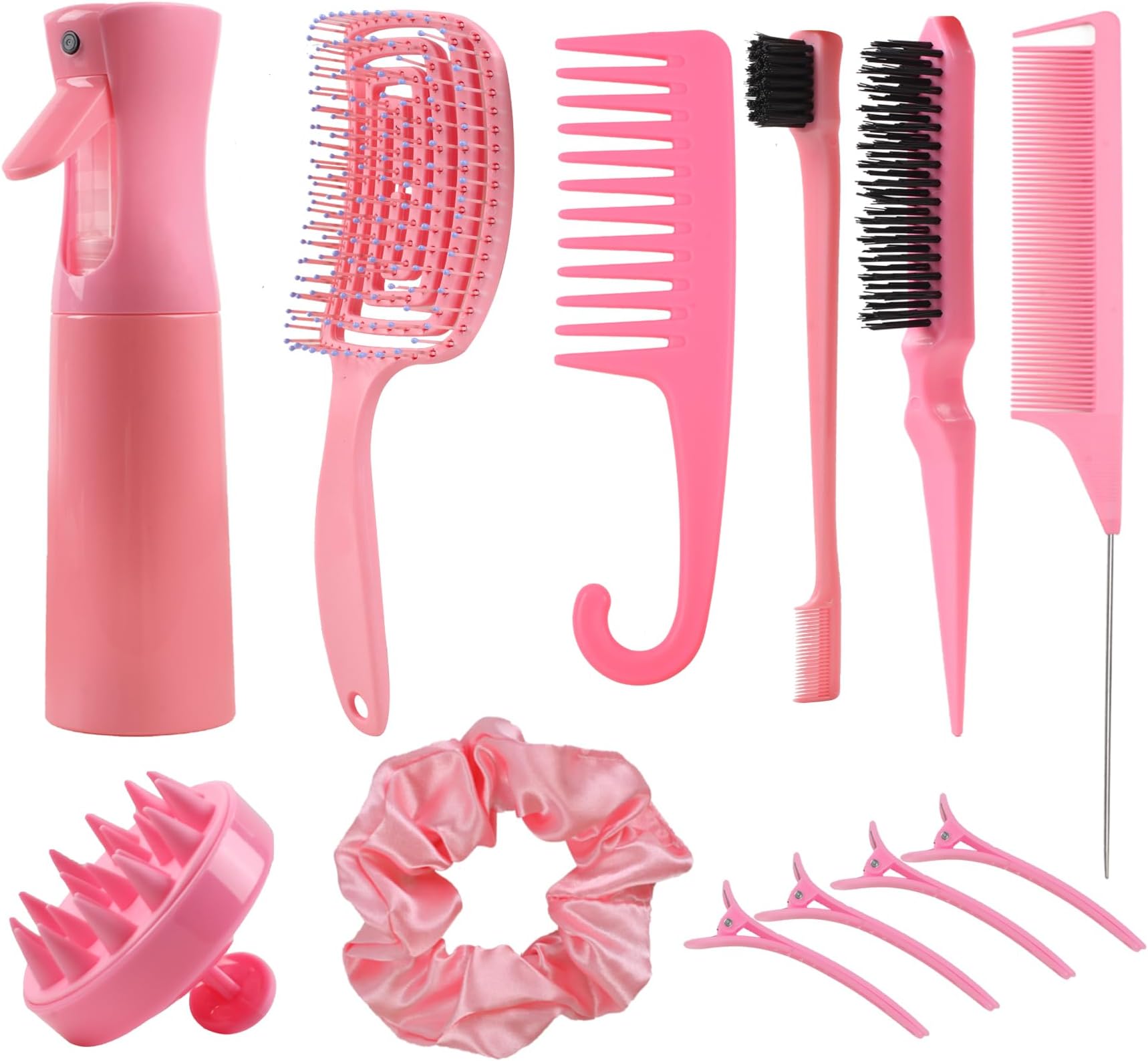 Amazon.com : 7pcs Hair Essentials Set: Spray Bottle, Detangling Brush ...