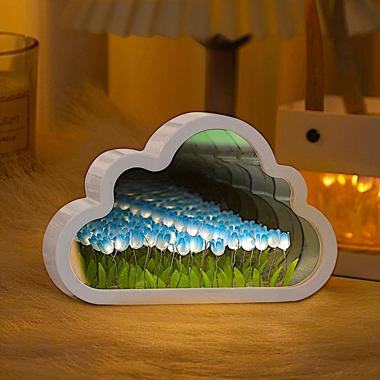 ALYMACK Handmade Tulip Lamp Fully Assembled - Flower Night Light ...