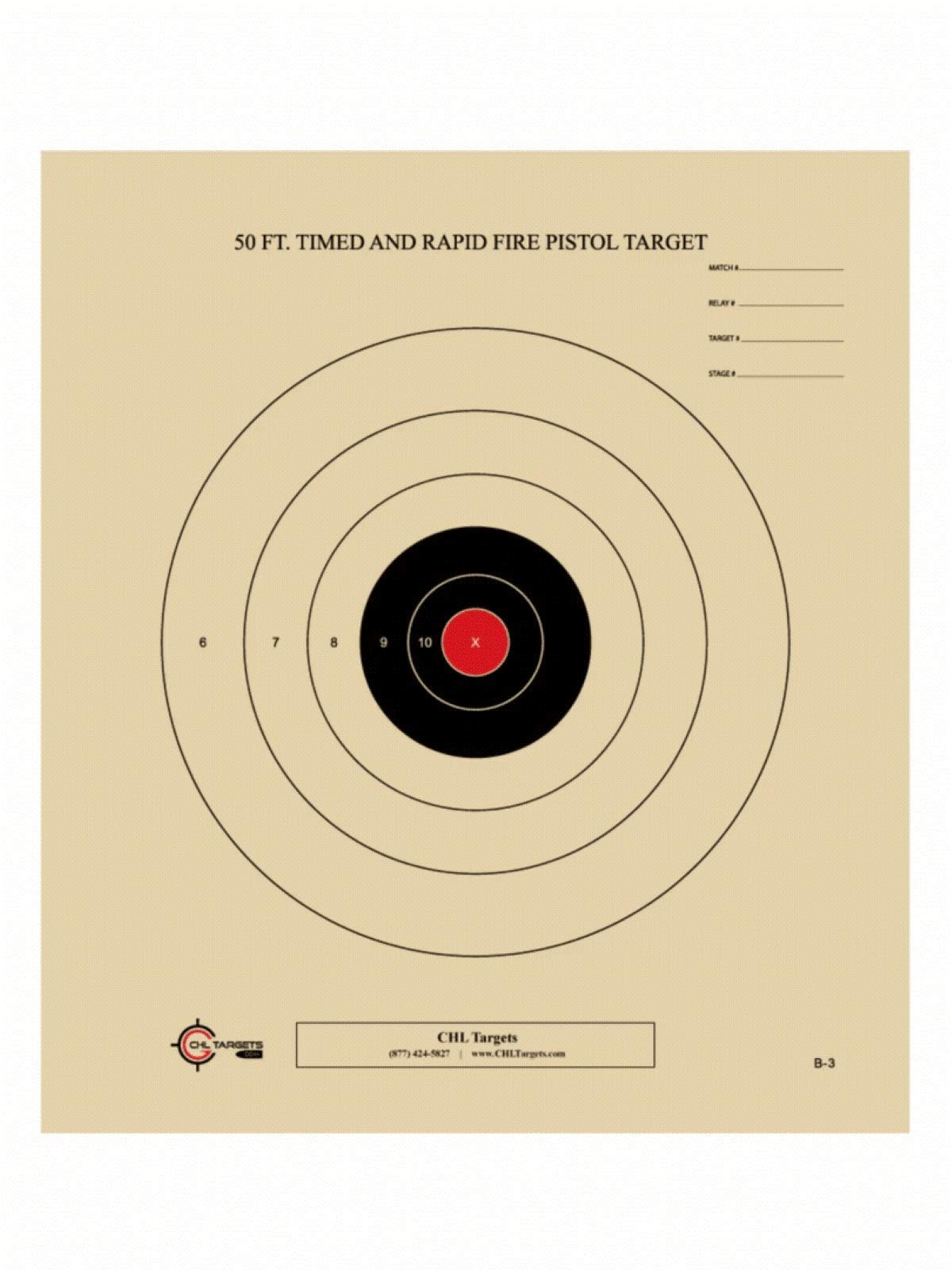 Snapklik.com : 50 Foot Timed And Rapid Official NRA Target B-3
