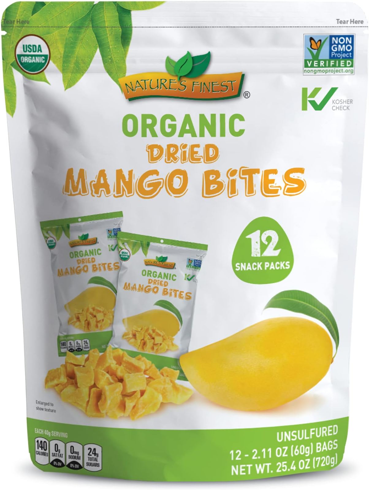 Amazon.com: Fruit for Thought Organic Dried Mango | Dried Fruit Snack ...