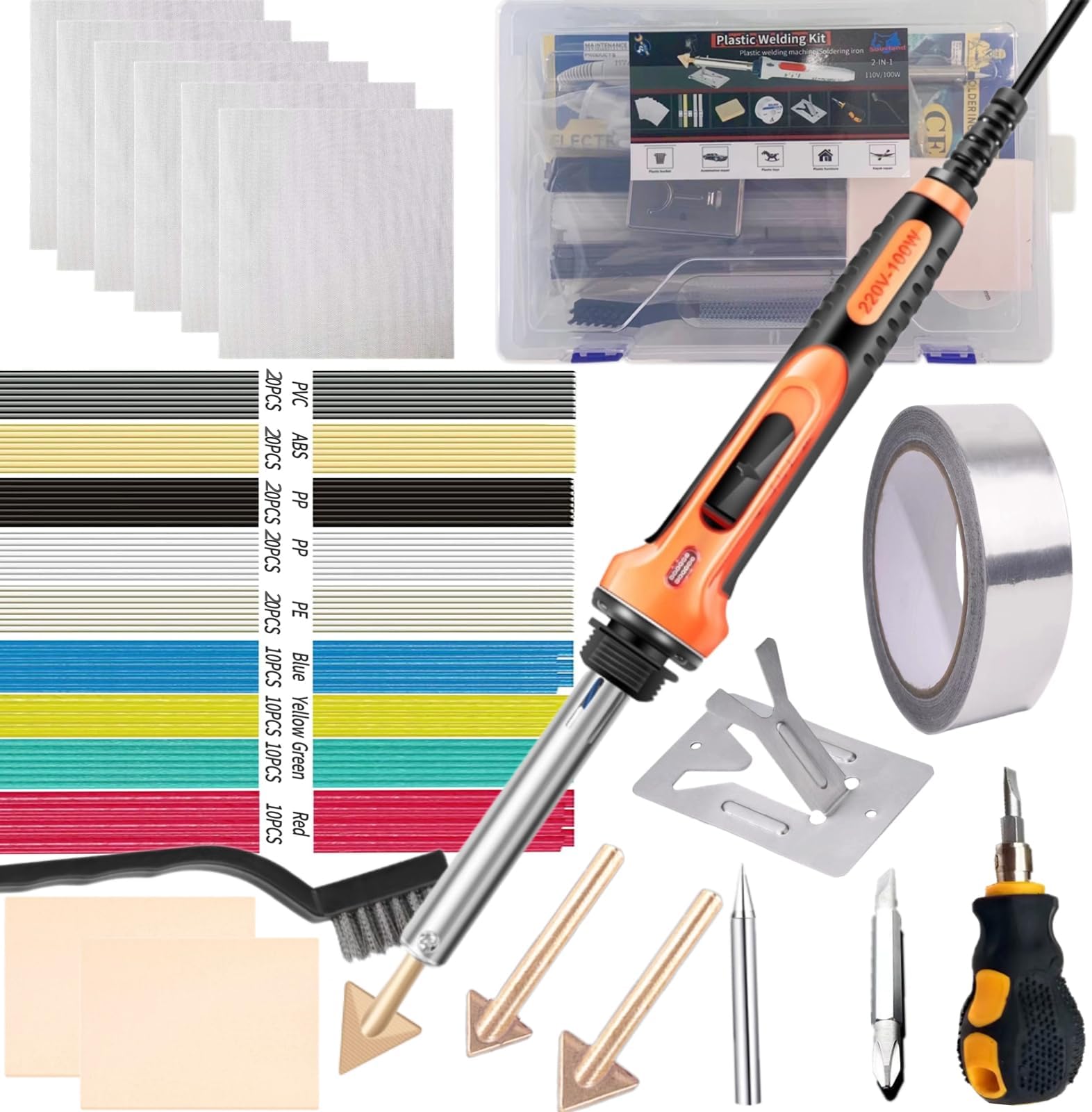 Plastic Welding Rods Kit for 150W plastic welder gun kit, bumper ...