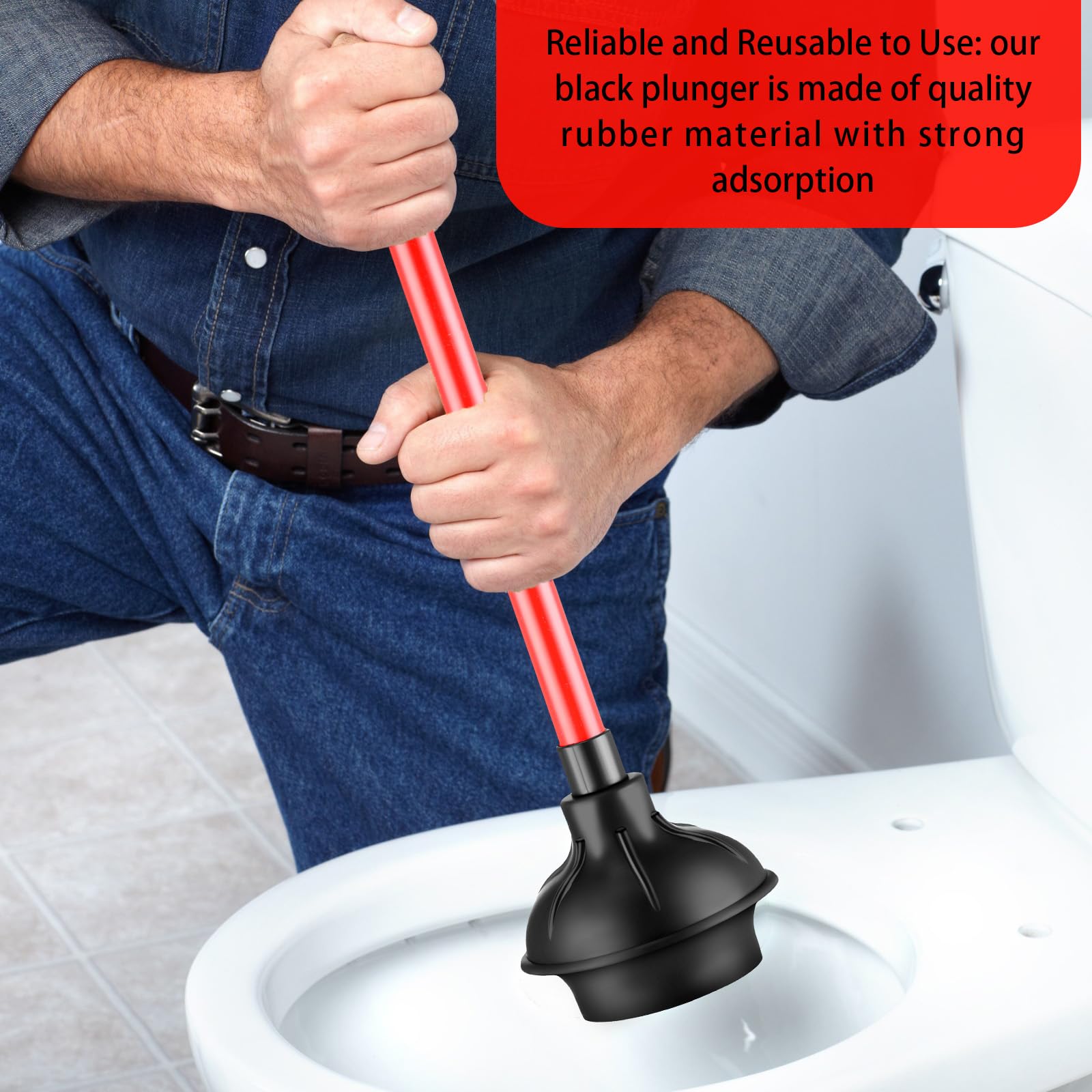 Snapklik.com : Domensi 6 Pcs Toilet Plunger Bulk Heavy Duty Rubber Plug ...