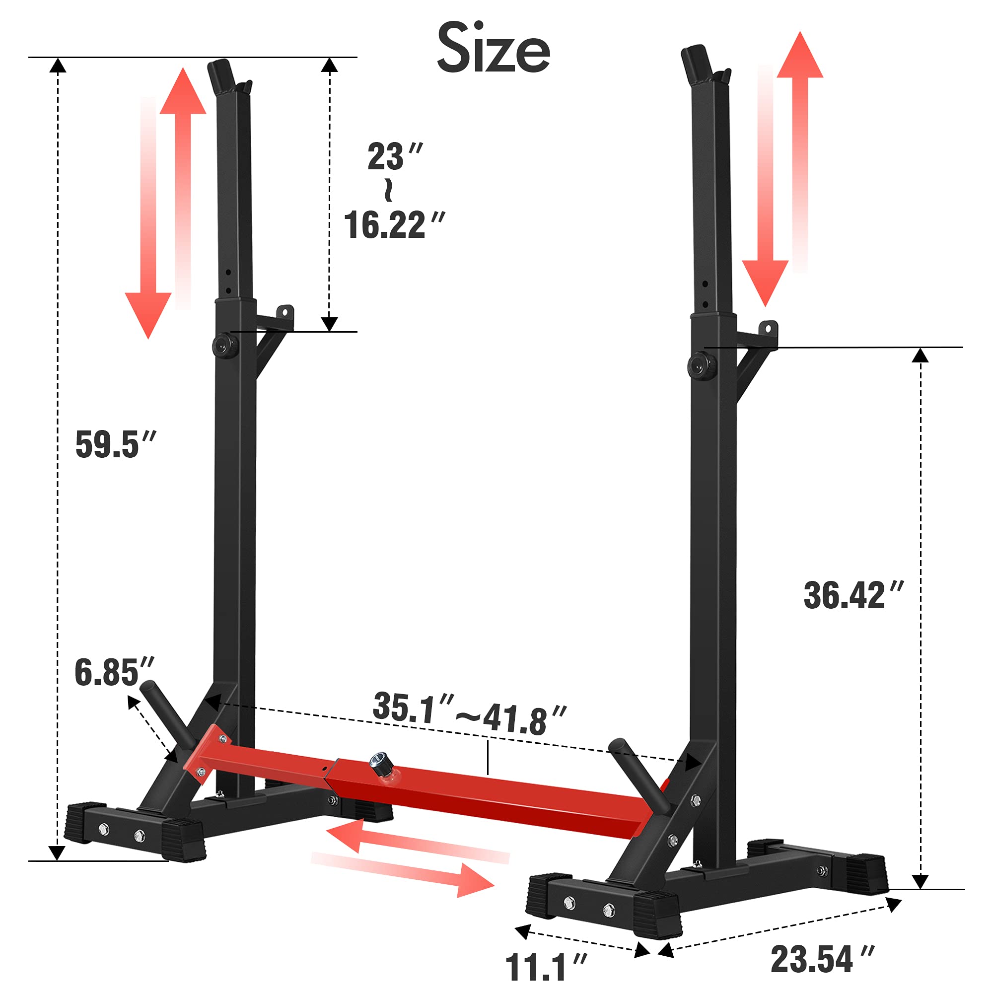 Snapklik.com : Adjustable Squat Rack Stand Multi-Function Barbell Rack ...