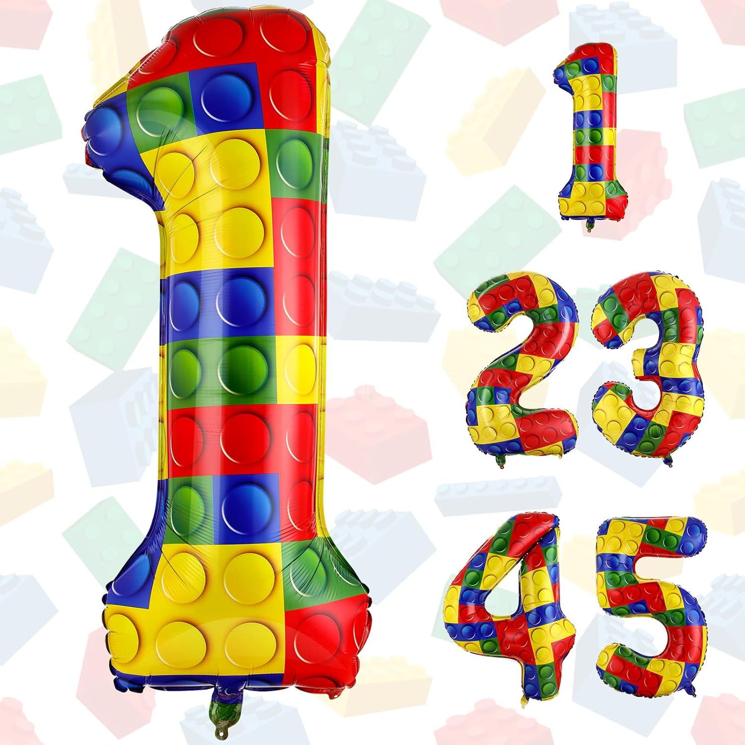 Amazon.com: MiniInflat 40 Inch Large Building Block Number 1 Balloons ...