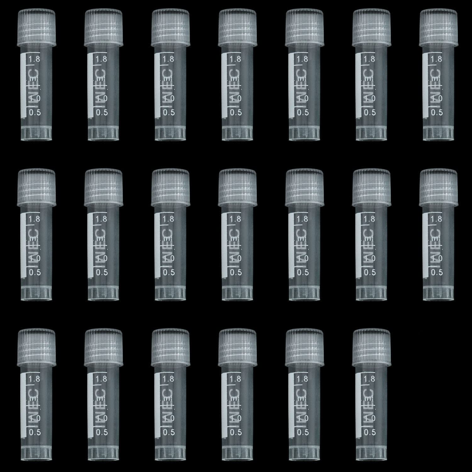 Buy MTQY 2ml Cryovial 20PCS 2mlPlastic Cryo Test Tubes with Screw Cap ...